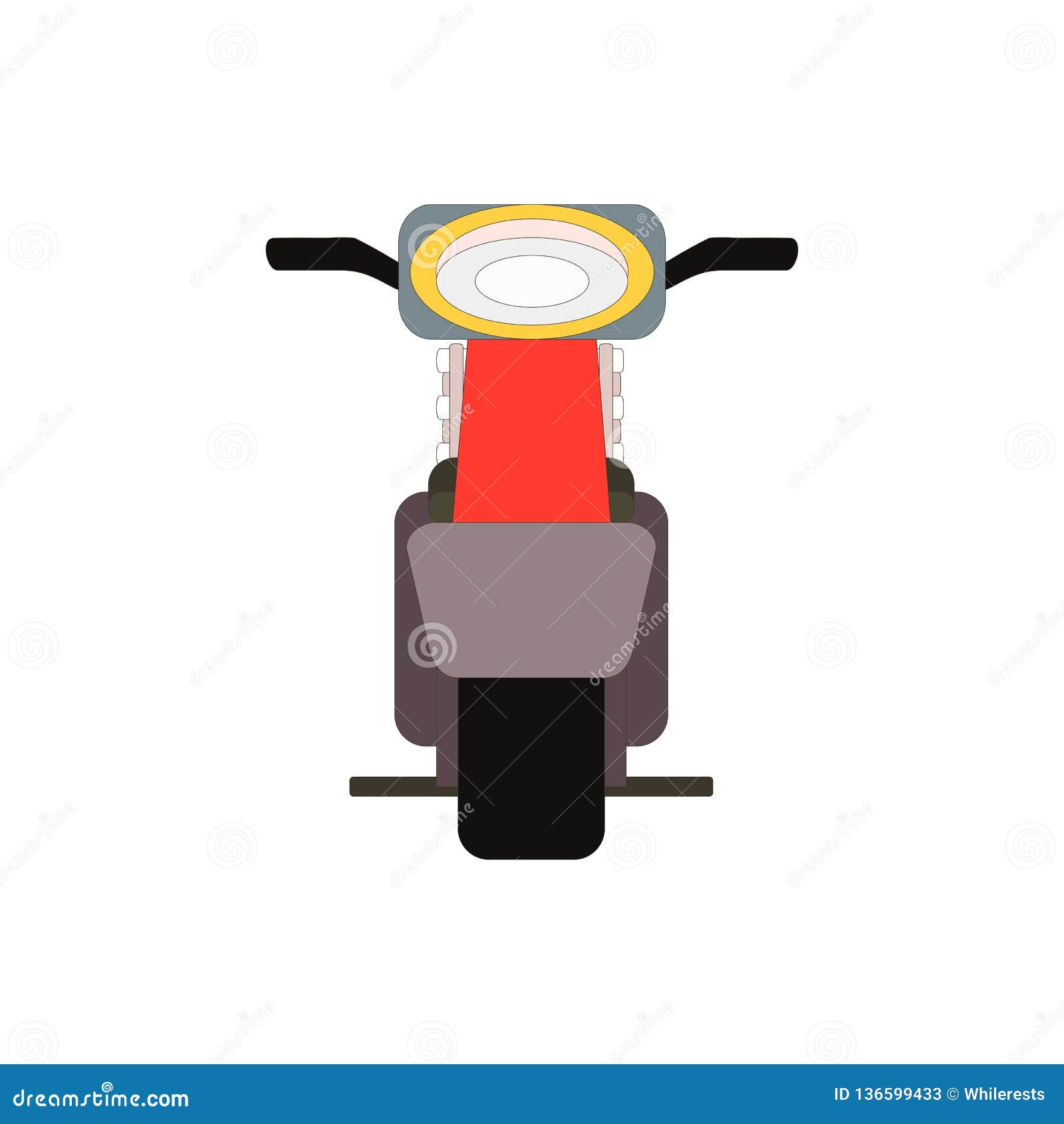 Retro Vector Moped Scooter Illustration Front View Stock Vector ...