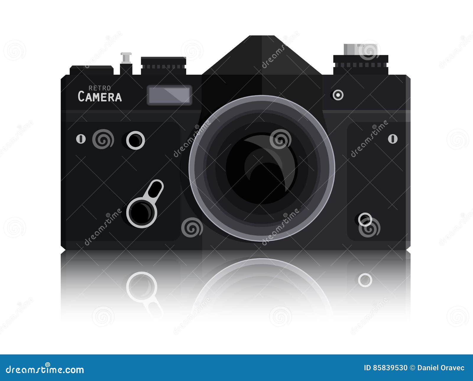 Retro Vector Photo Black Camera Stock Vector - Illustration of white ...