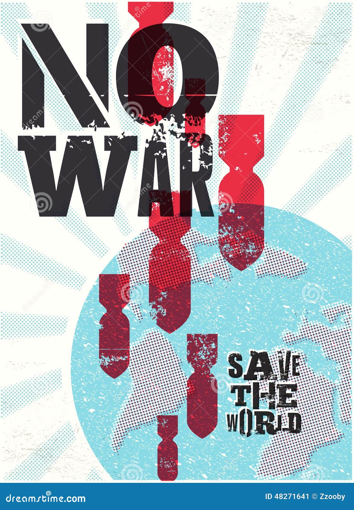 Retro Vector Poster No War. Save the World. Stock Vector - Illustration ...