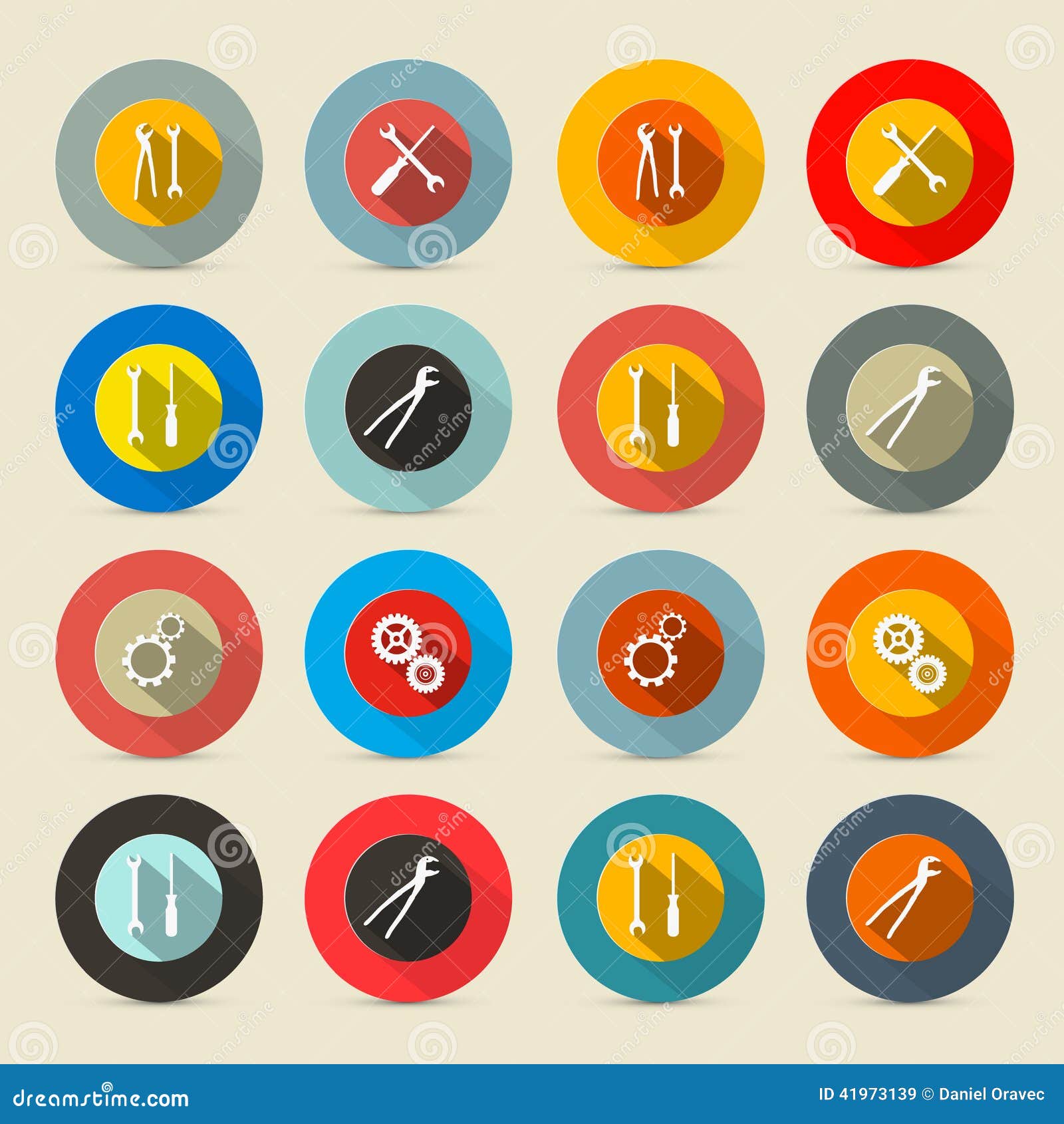 Retro Vector Tools Buttons Set | CartoonDealer.com #41973139