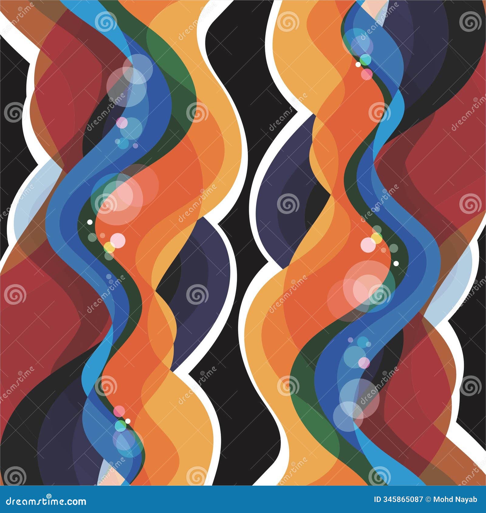 Retro Vibe Pattern Wallpaper by NAYAB Stock Vector - Illustration of ...