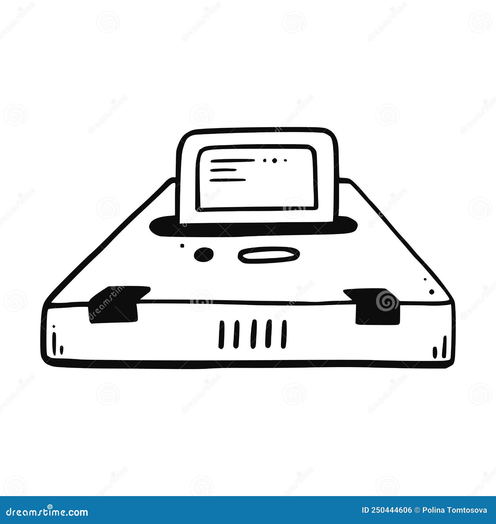 Retro Video Game Console Hand Drawn Doodle Element Stock Vector ...
