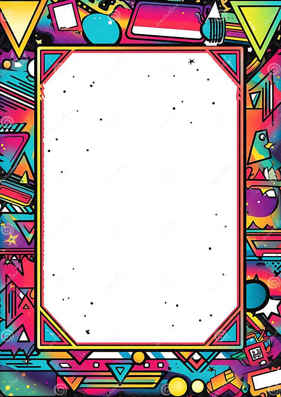 Retro Video Game Inspired Border 90s Retro Nostalgic Frame Stock ...