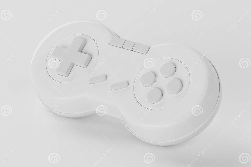 Retro Video Game Joystick Controller in Clay Style. 3d Rendering Stock ...