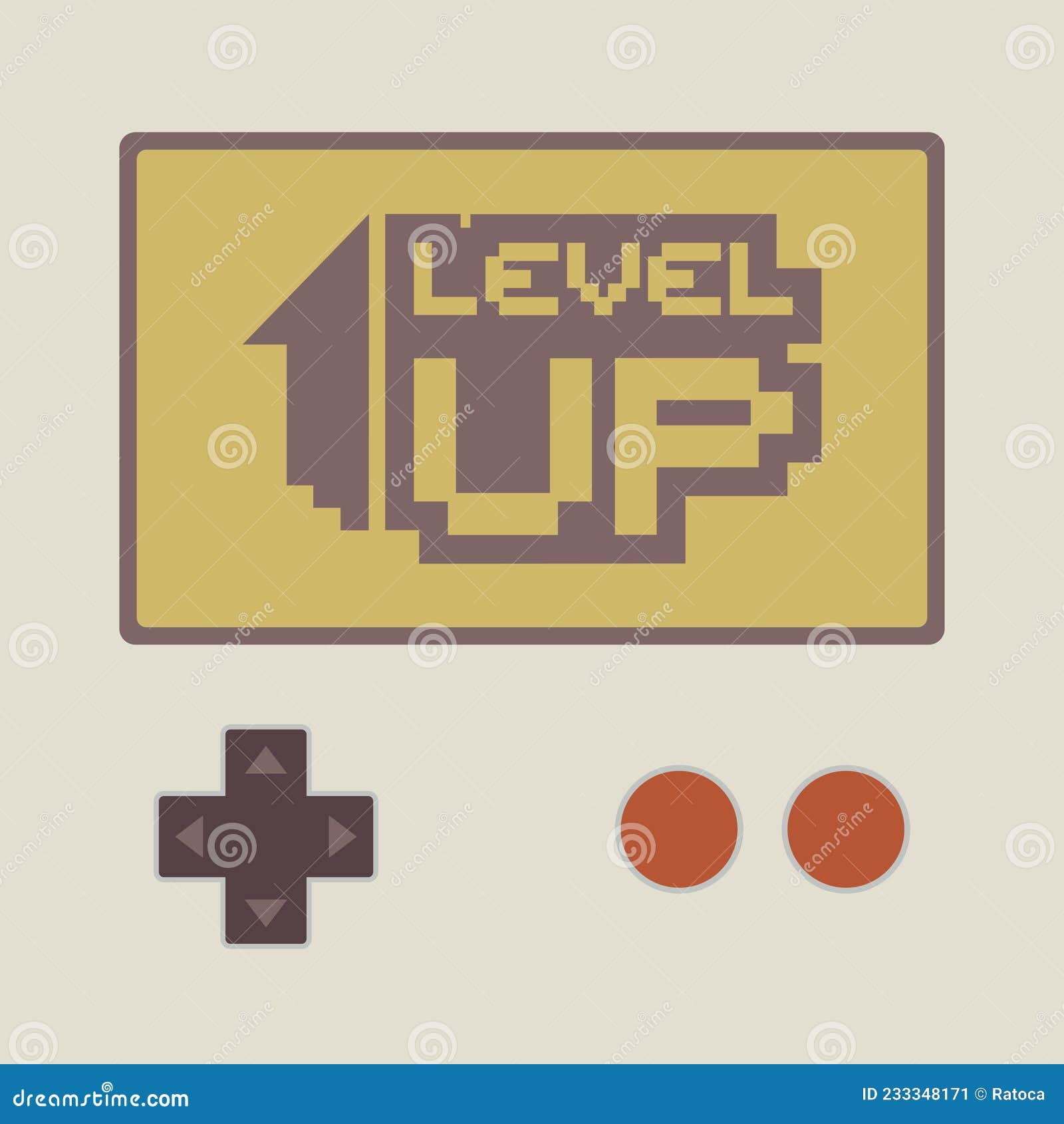 Retro Video Game Machine with Level Up Message Stock Vector ...