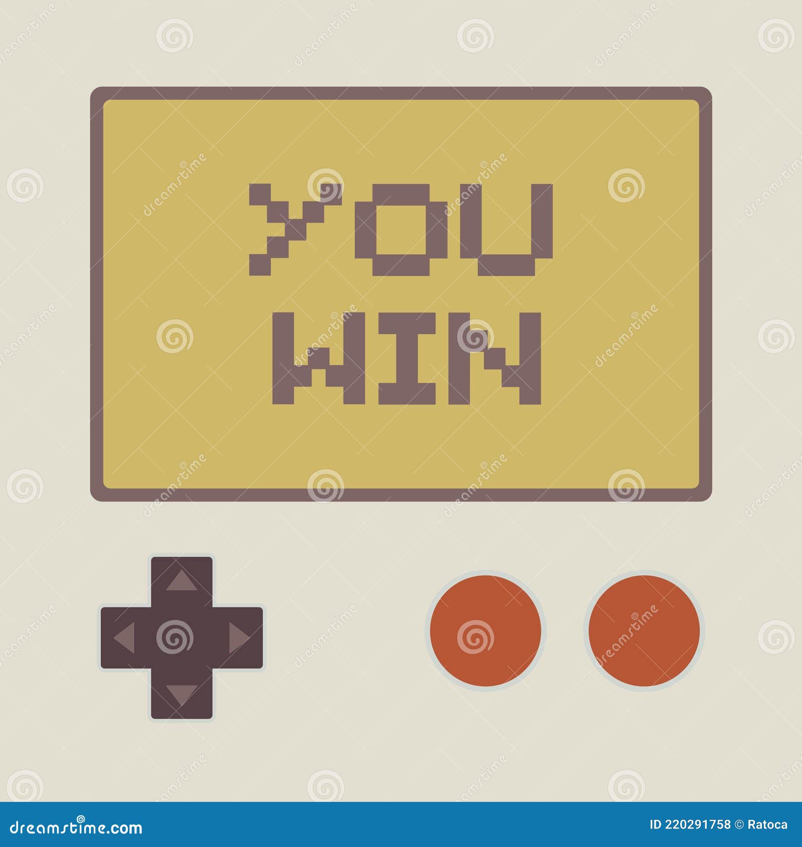 Retro Video Game Machine with You Win Message Ilustração do Vetor ...