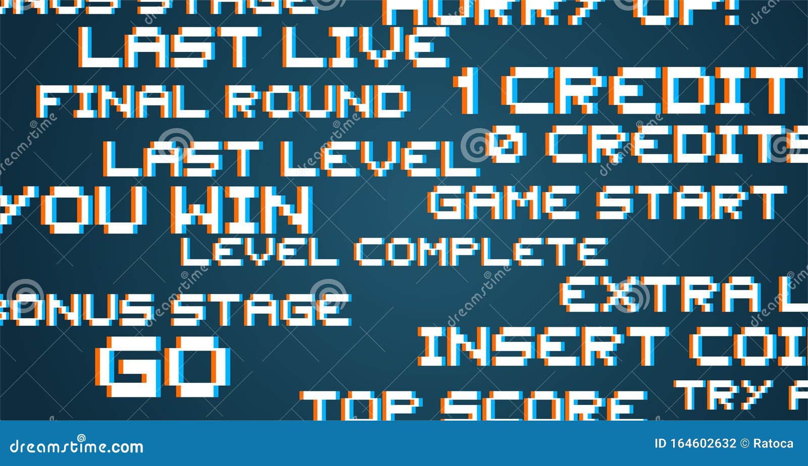 Retro Video Game Messages Screen Stock Vector - Illustration of text ...