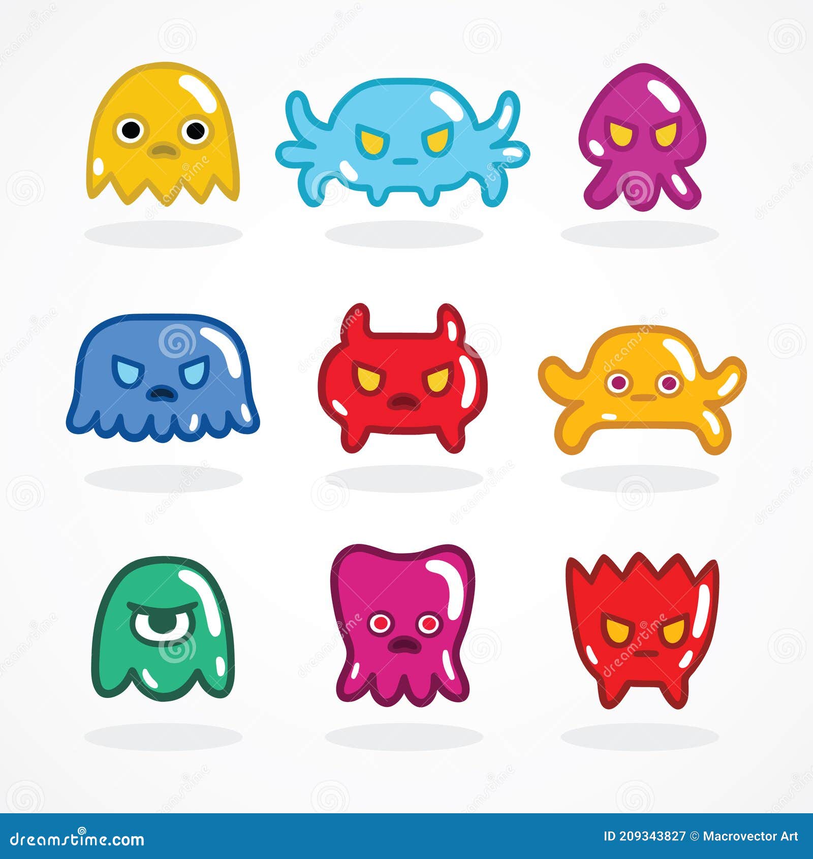 Retro Video Game Monsters Set Stock Vector - Illustration of ...