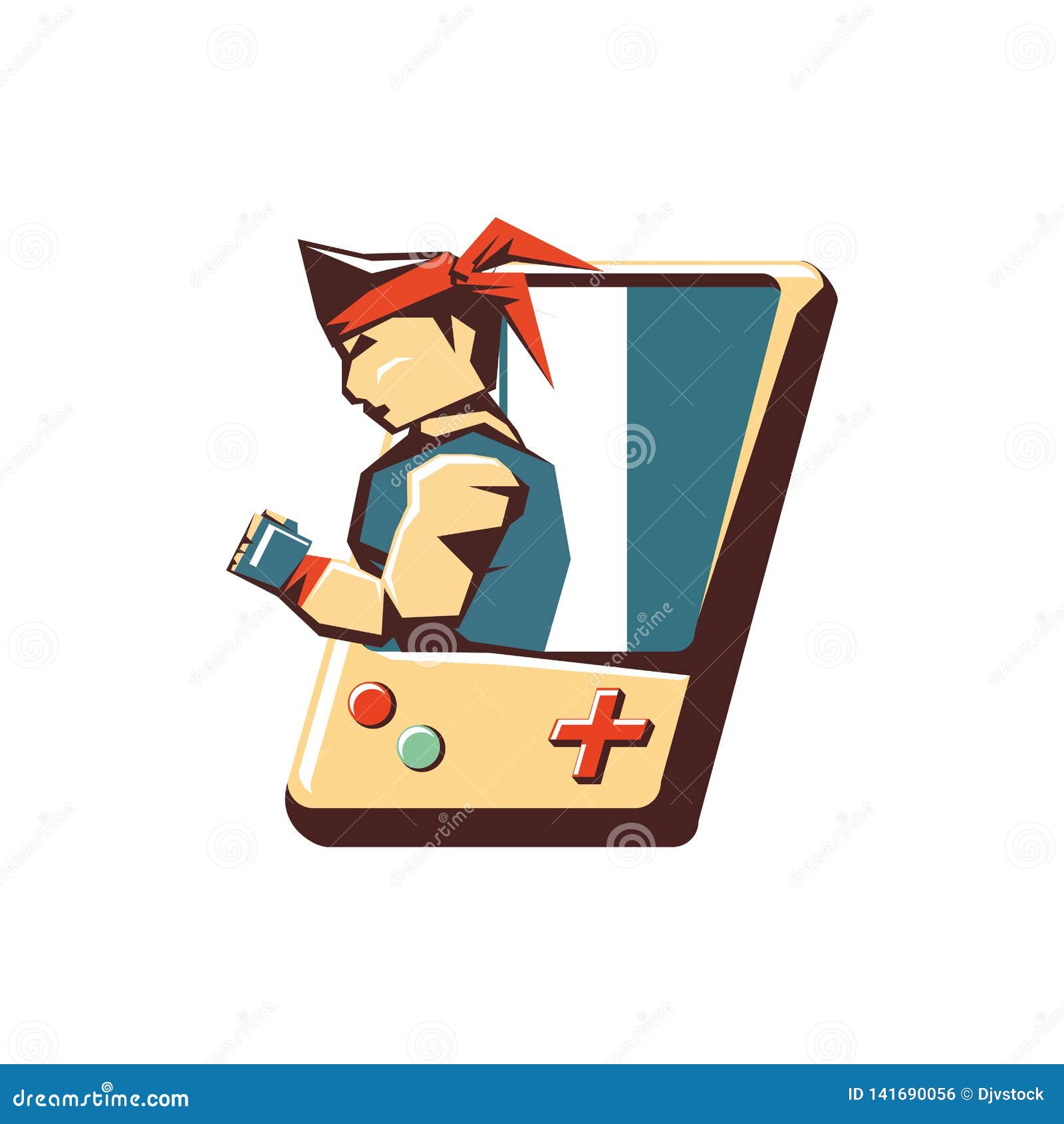 Ninja Retro Poster Vector Illustration. Black Silhouette Of Japanese ...