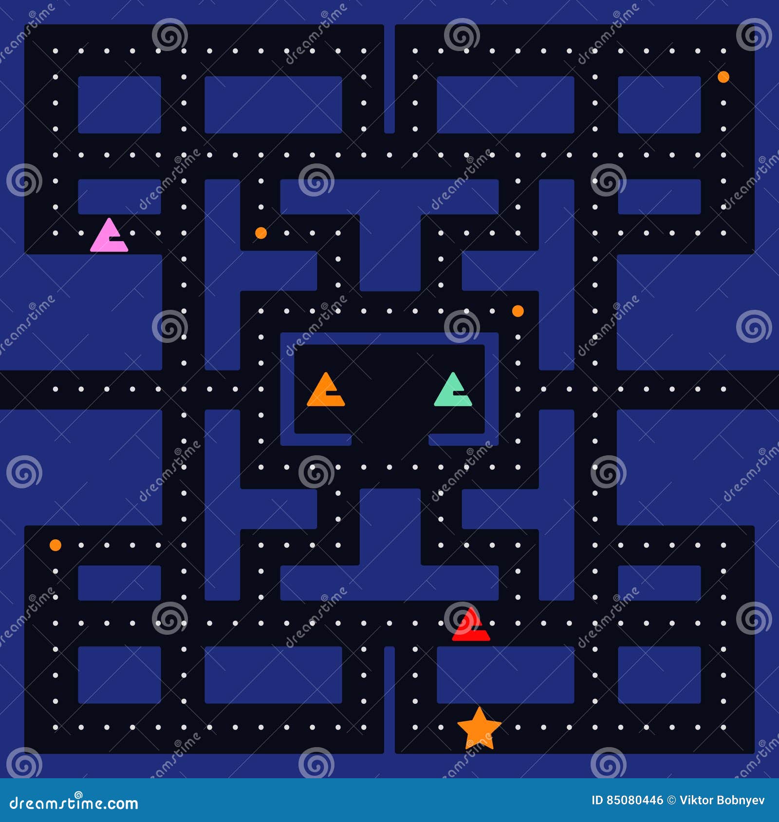 Retro Video Game Square Vector Illustration | CartoonDealer.com #85080446