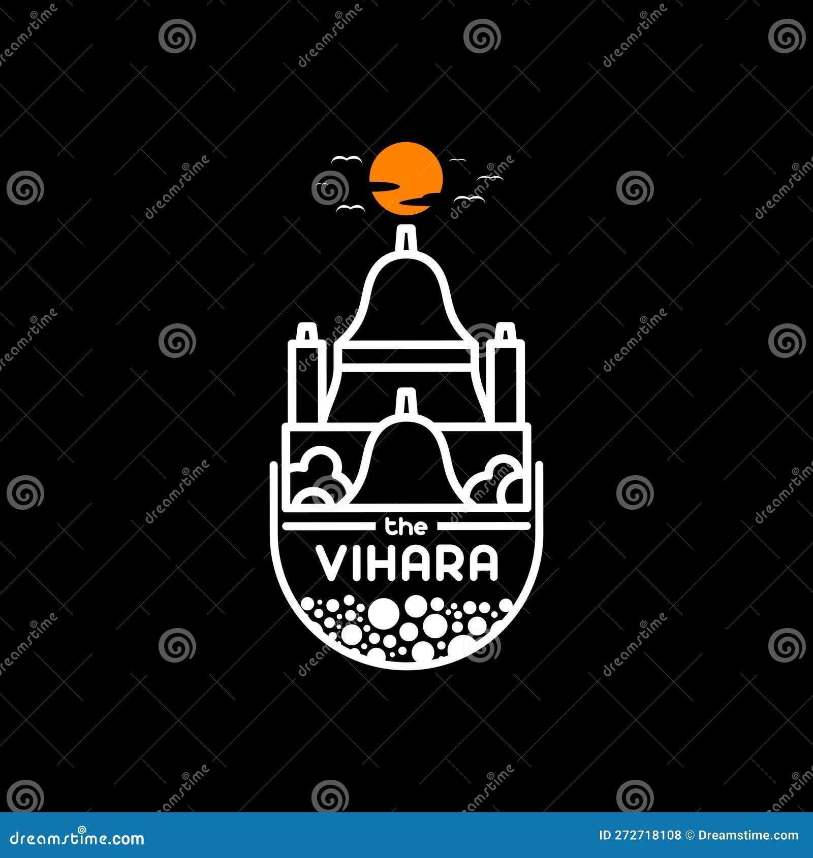 Vihara Worship Building Silhouette Vector | CartoonDealer.com #236786965