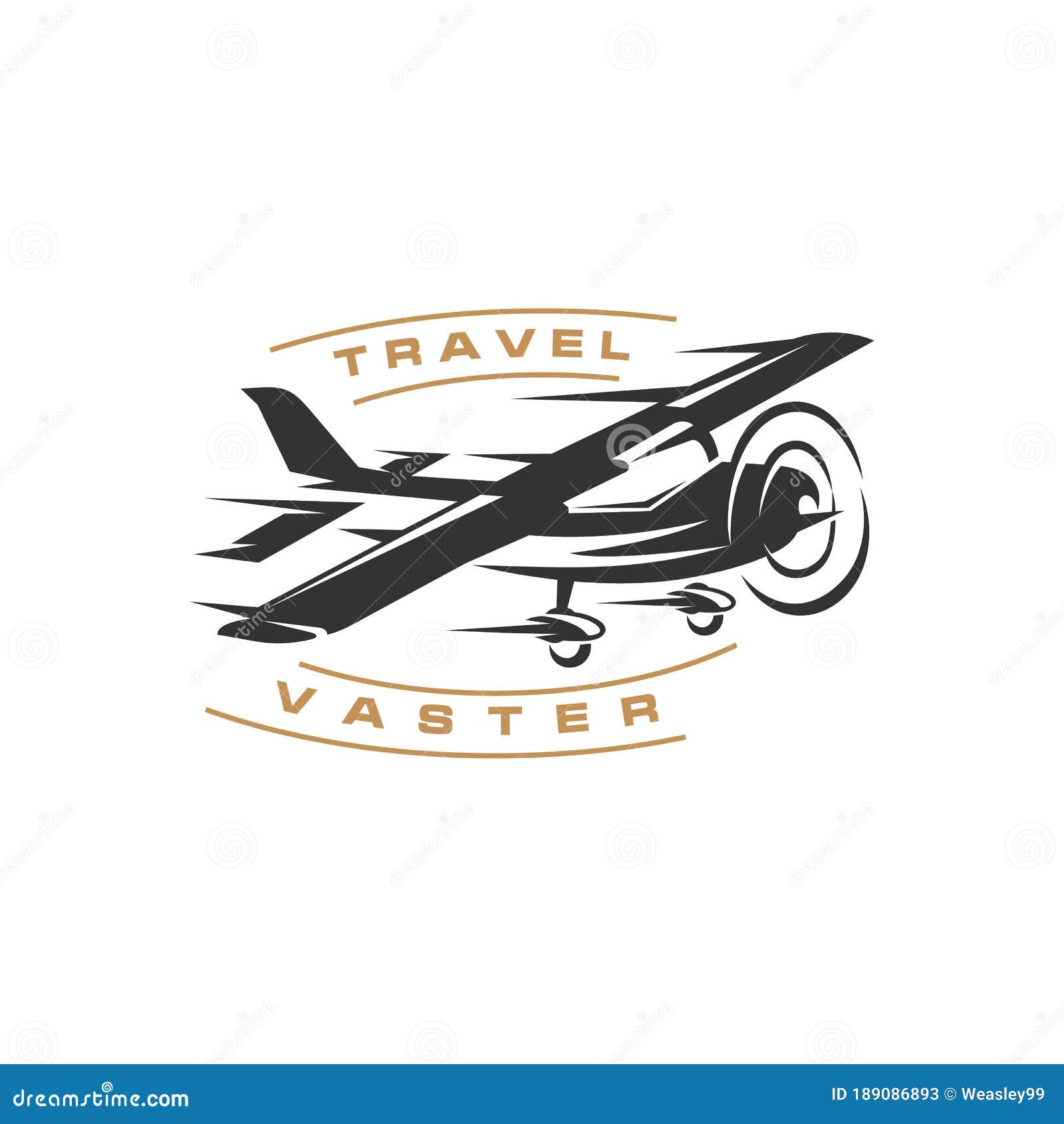 Retro Vintage Airplane with Fast Concept Logo Design Stock Vector ...