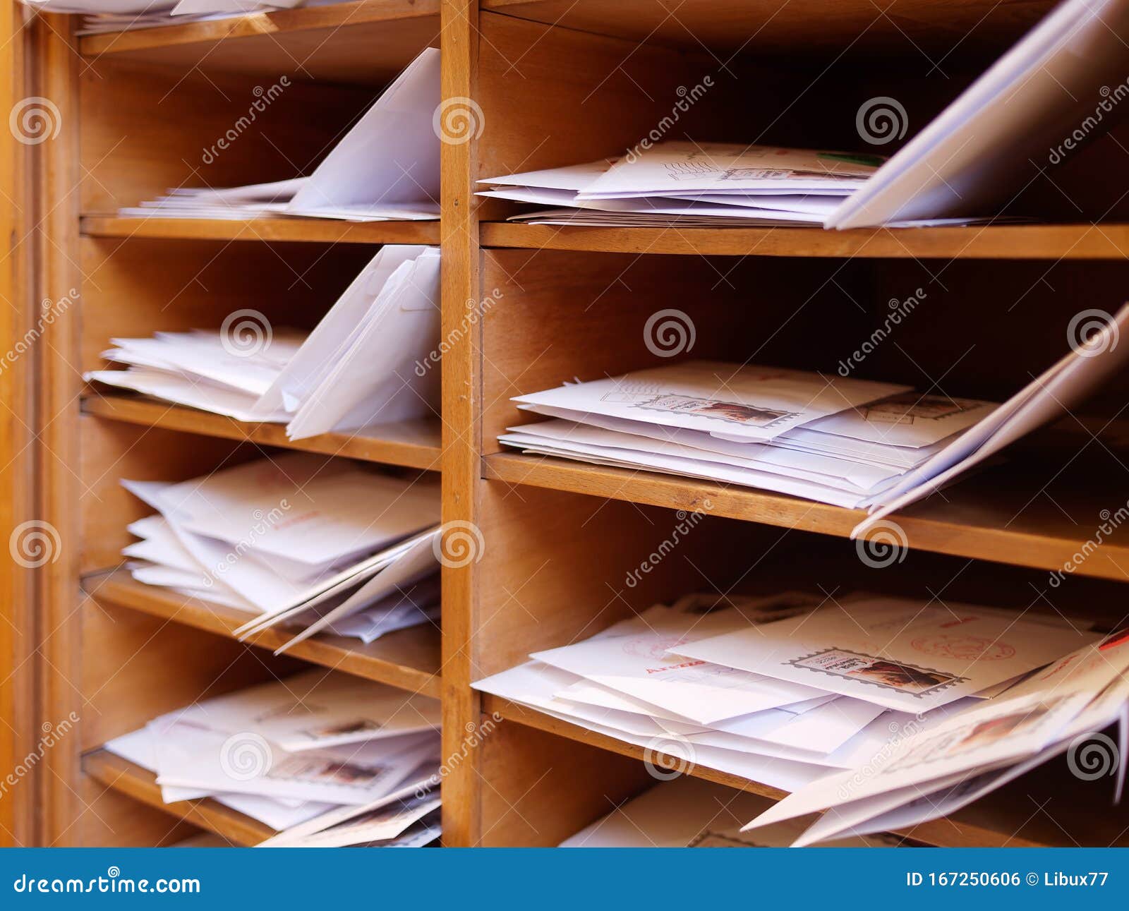 Retro or Vintage Archive of Letters or Mails Closeup Stock Photo ...