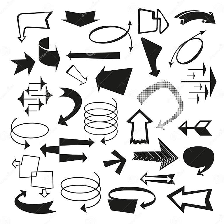Retro Vintage Arrows and Pointer Icons Stock Illustration ...