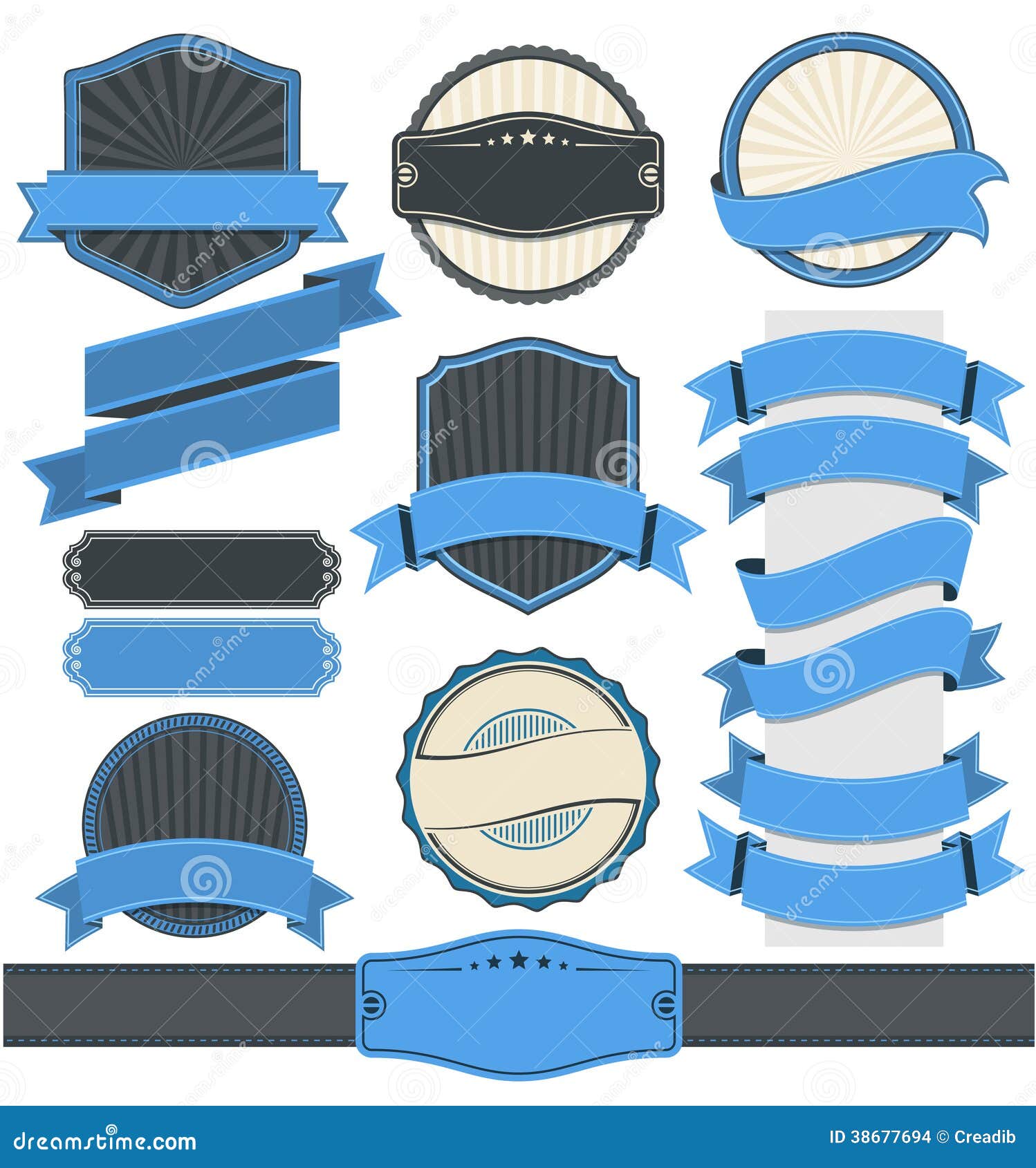 Retro Vintage Badge, Label and Banner Set Stock Vector - Illustration ...