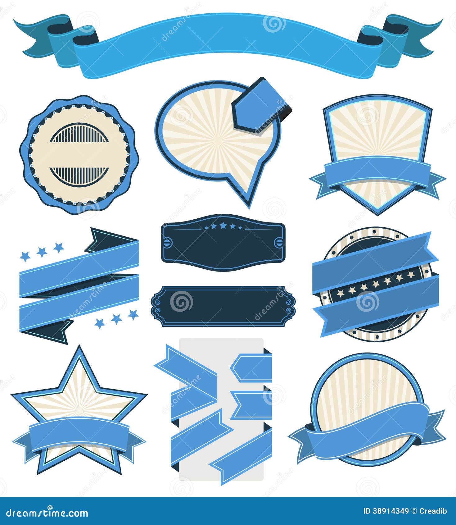 Retro Vintage Badge, Label and Banner Set Stock Vector - Illustration ...
