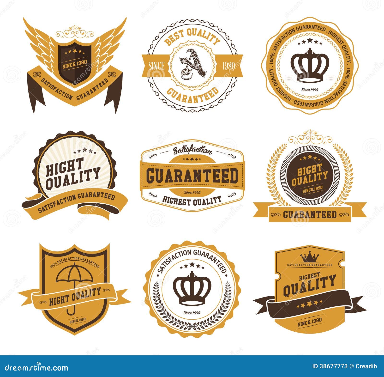 Vintage Badges And Labels Icons Set Vetor Black Cartoon Vector ...