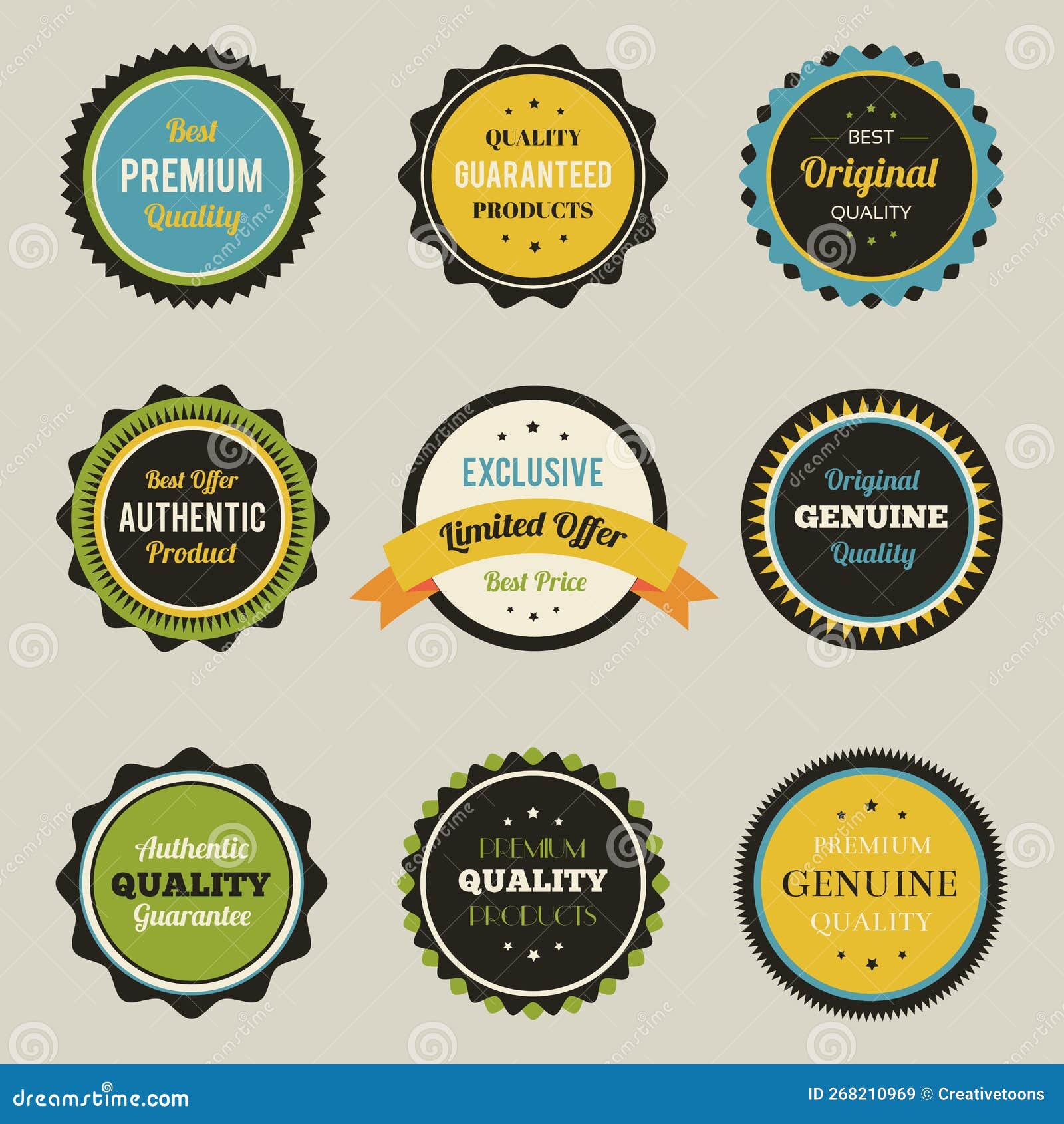 Vintage Labels Template Set. Retro Badges for Your Design. Vector ...