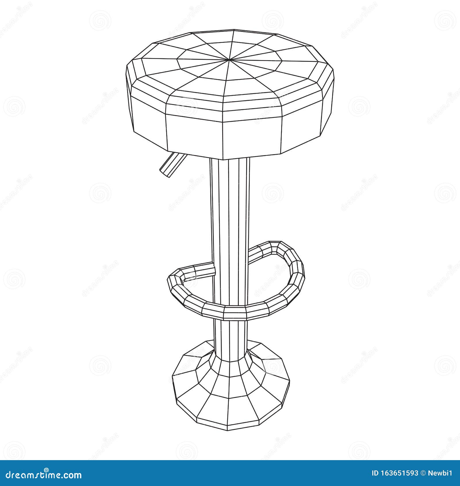 Retro Vintage Bar Stool. High Chair Stock Vector - Illustration of club ...