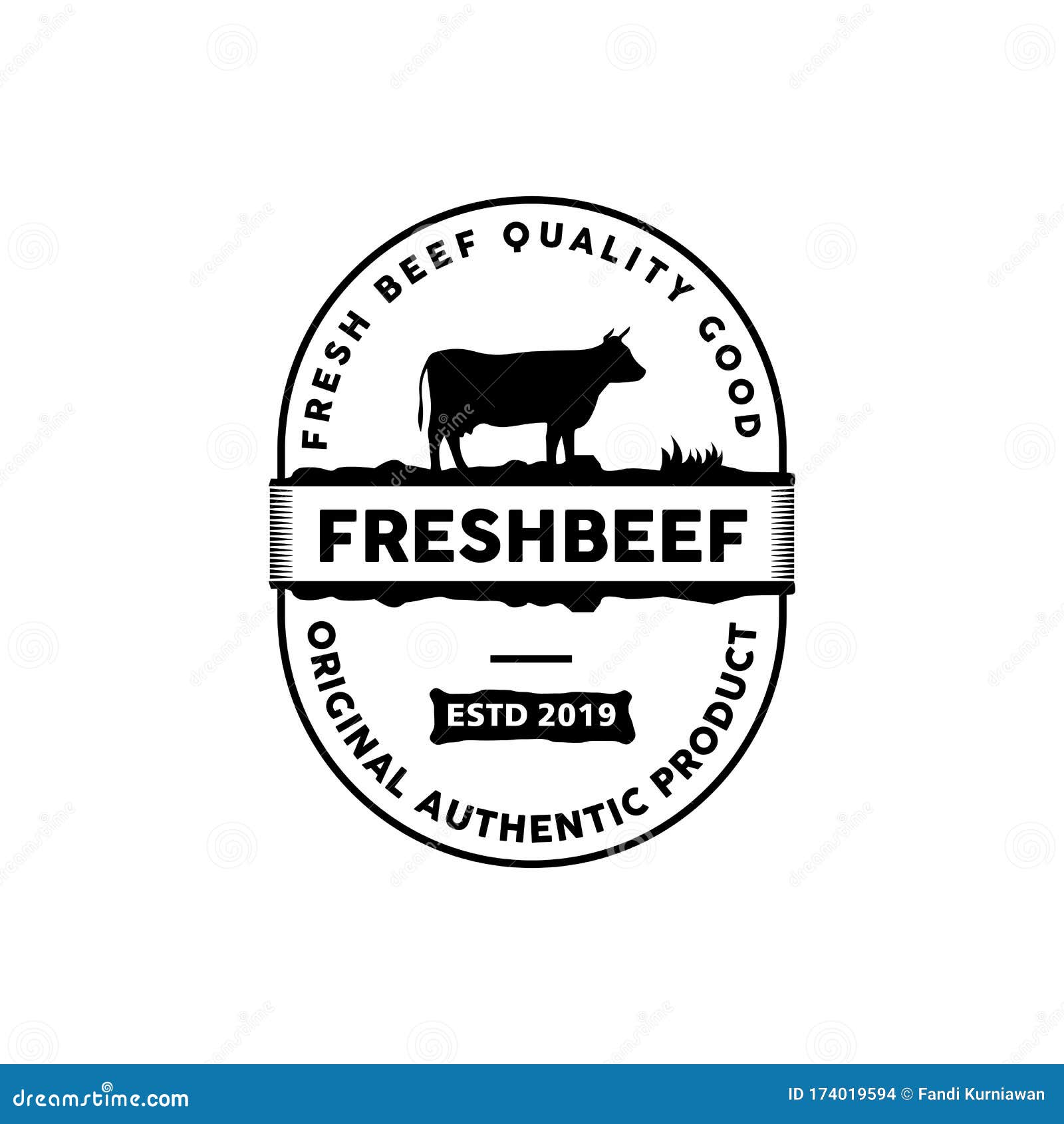 Set Of Vintage Beef Labels, Logos And Badges. Cartoon Vector ...