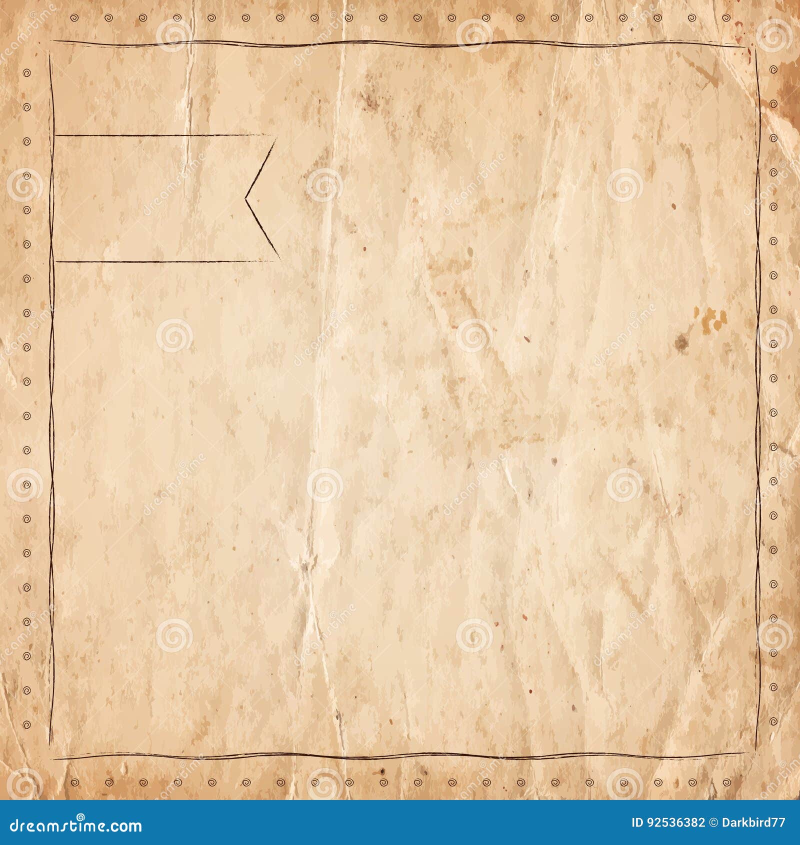 Retro Vintage Border on the Old Paper Background Stock Illustration ...