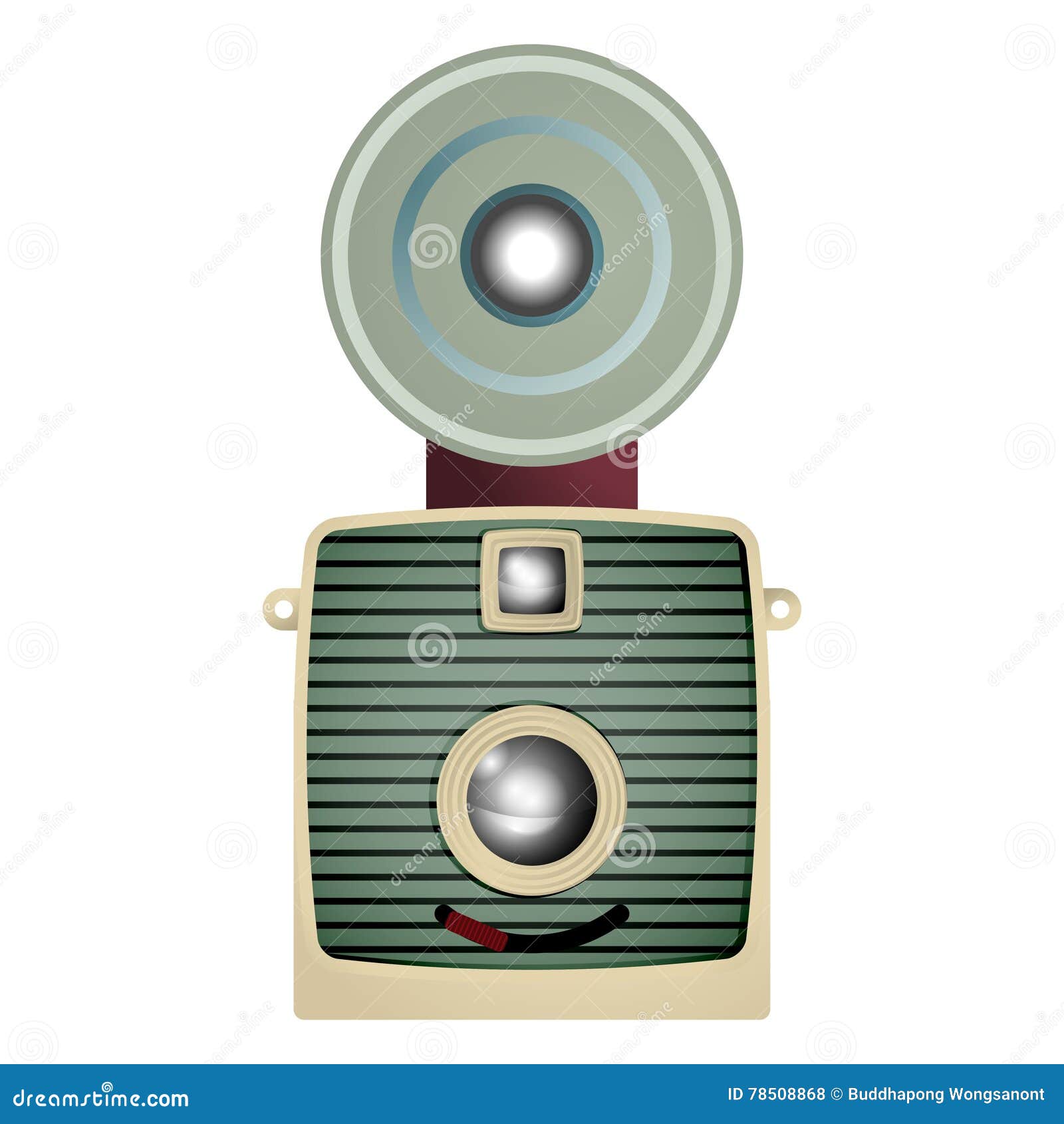 Retro Vintage Camera Flat Design. Stock Illustration - Illustration of ...