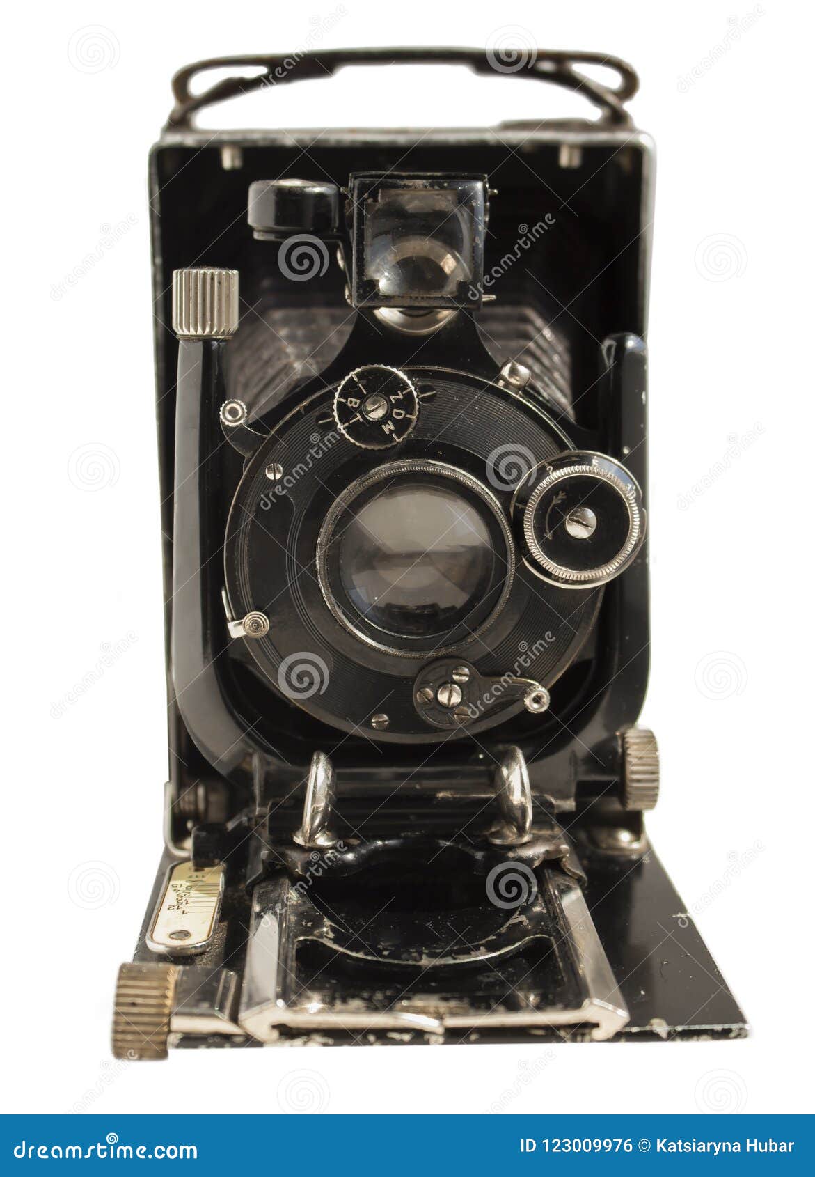 Retro Vintage Camera Front View Stock Photo - Image of format, optical ...
