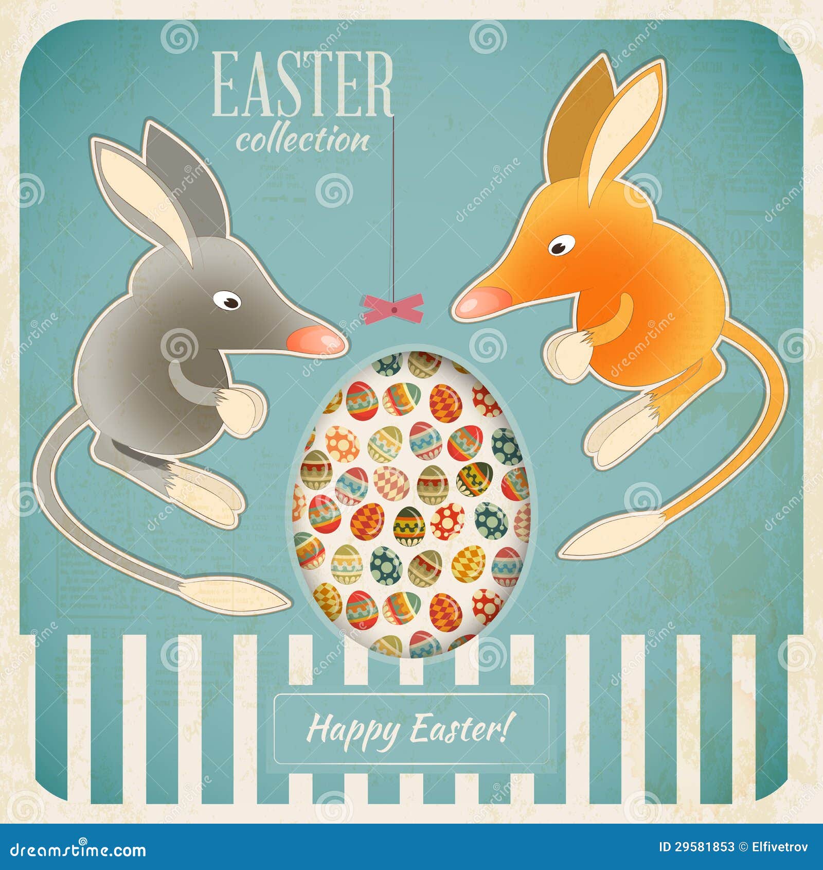 Happy Bilby Holding A Greeting Sign For Australian Easter, Vector ...