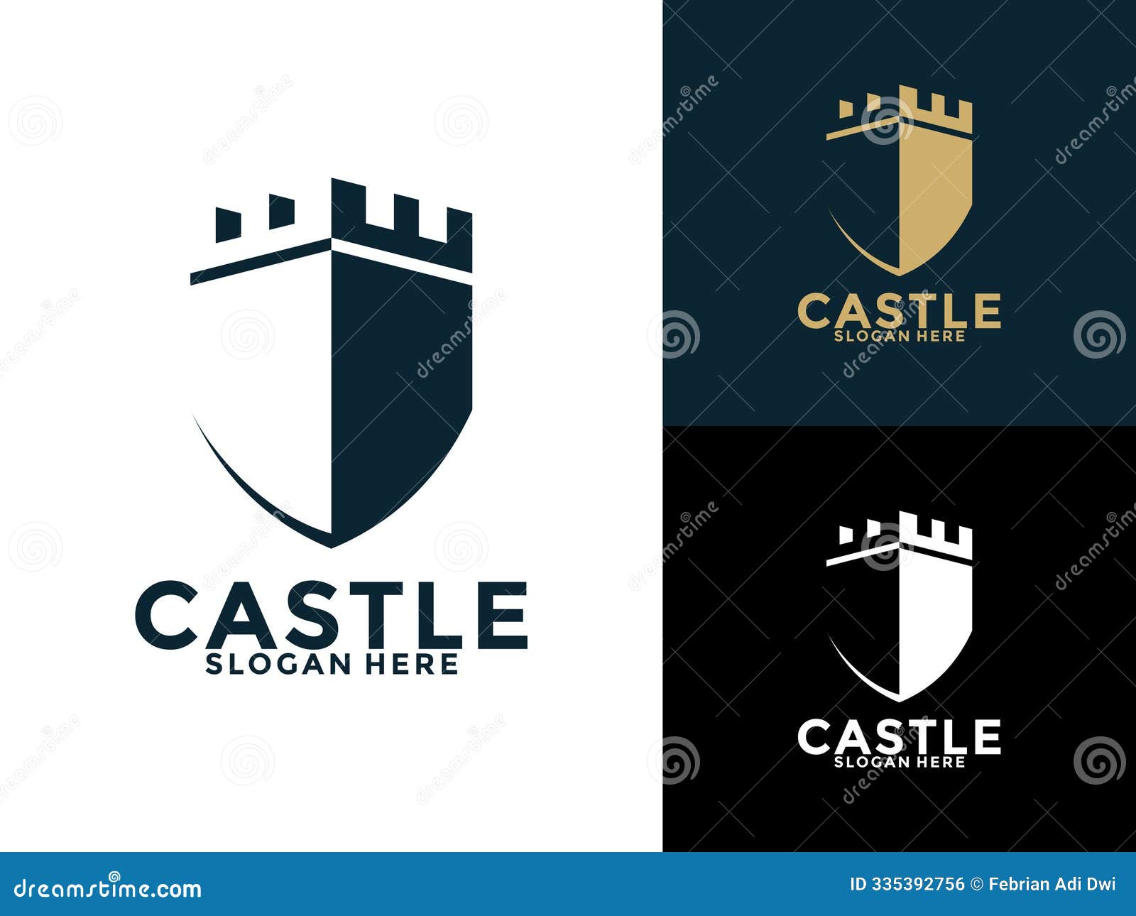 Retro Vintage Castle With Shield Logo Vector, Castle Or Fortress Logo ...