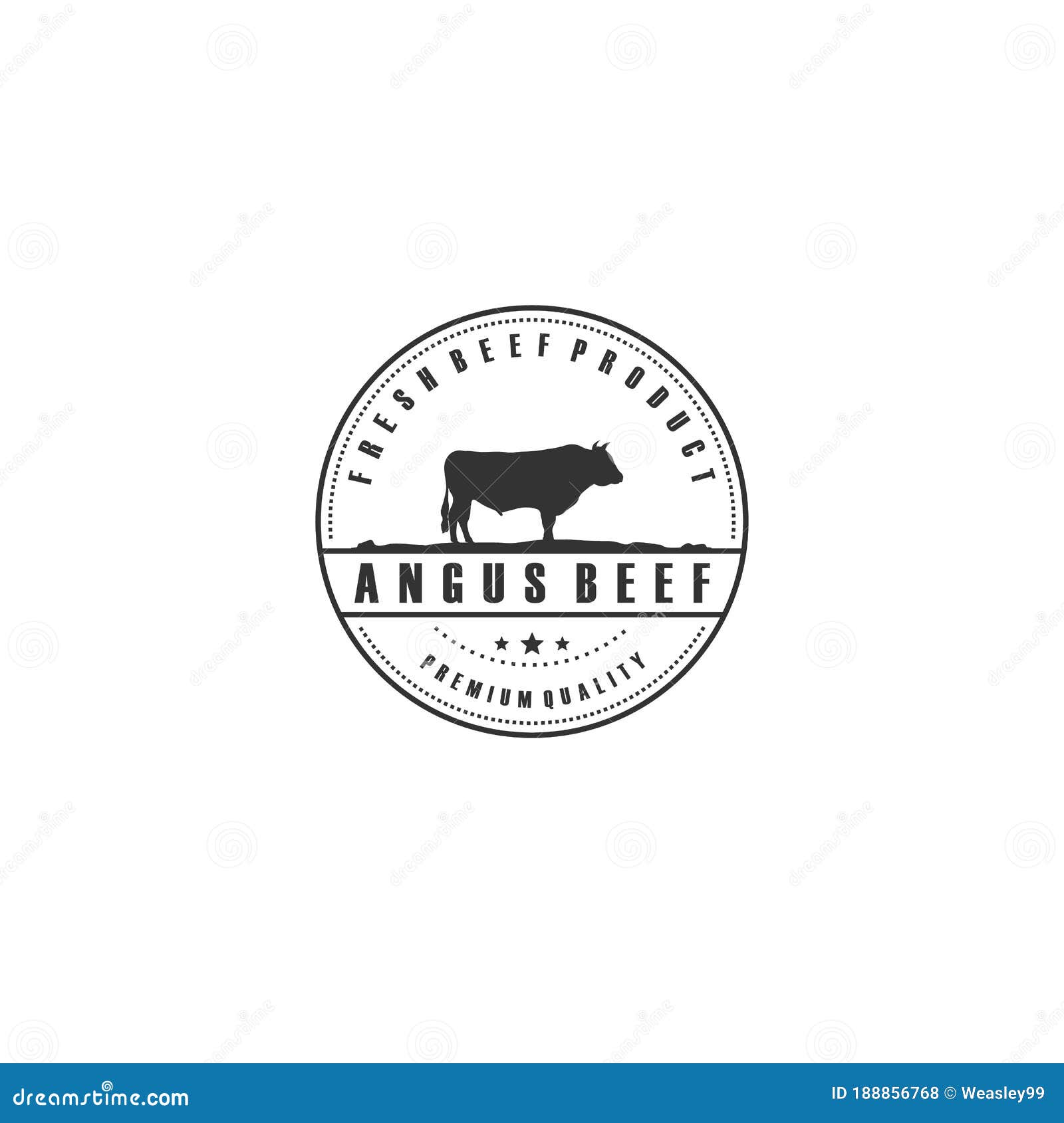 Vintage Cattle / Angus / Beef Emblem Label Logo Design Stock Vector ...