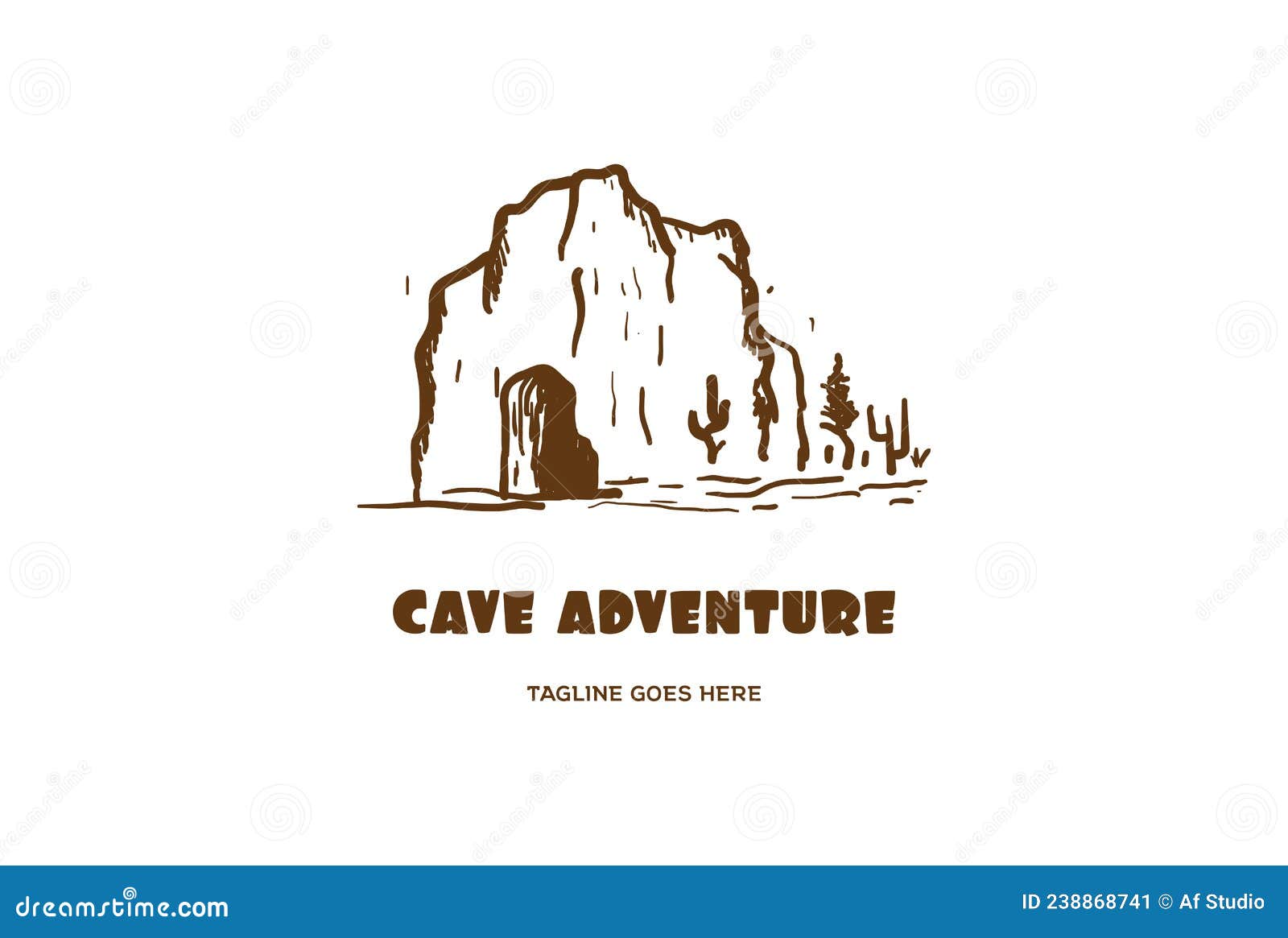 Retro Vintage Cave Grotto Den for Adventure Logo Design Vector Stock ...