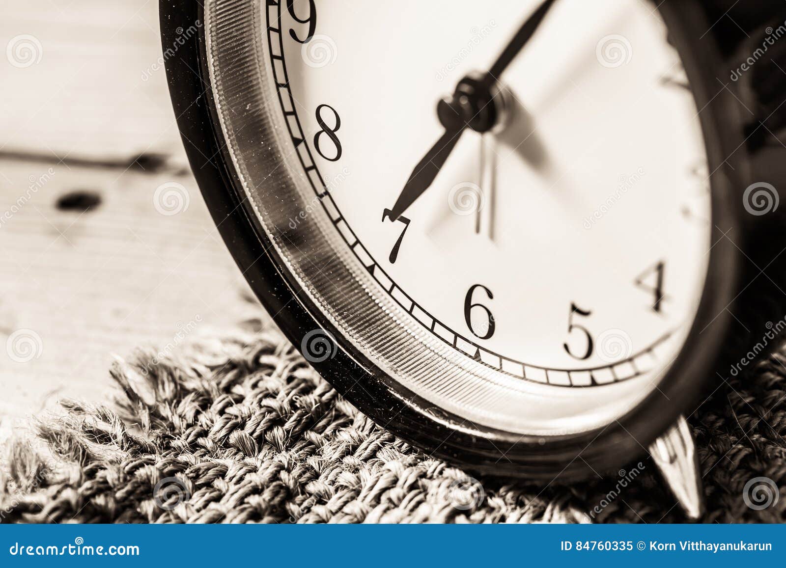 Retro Vintage Clock at 7 O`clock Stock Image - Image of time, sleep ...