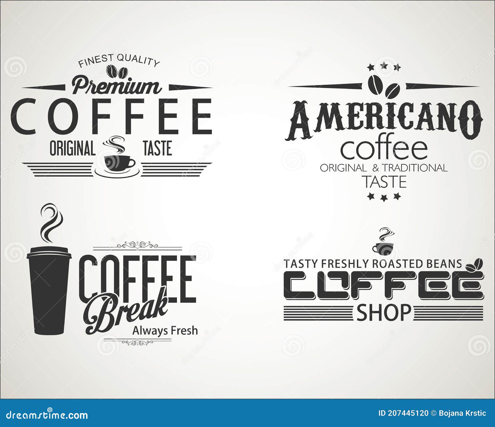 Retro Vintage Coffee Design Collection Stock Vector - Illustration of ...