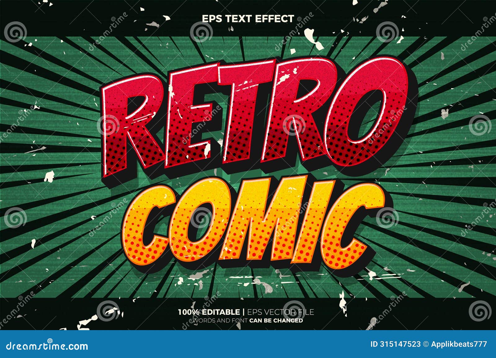 Retro Vintage Comic Cartoon Hero Text Effect Stock Vector ...