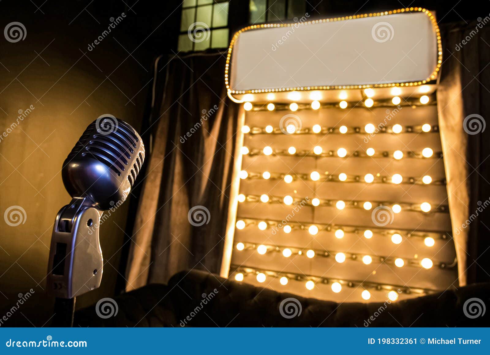 Retro Vintage Condenser Microphone in a Studio Stock Image - Image of ...
