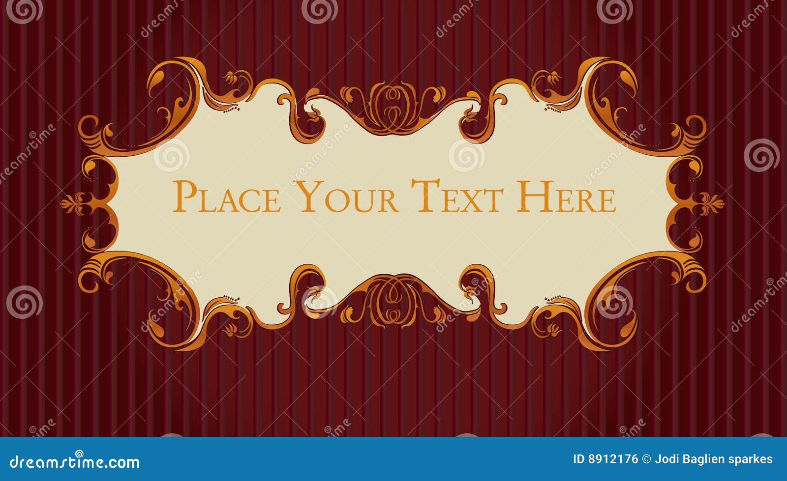 Retro, Vintage Dark Red and Gold Scrolls Stock Vector - Illustration of ...