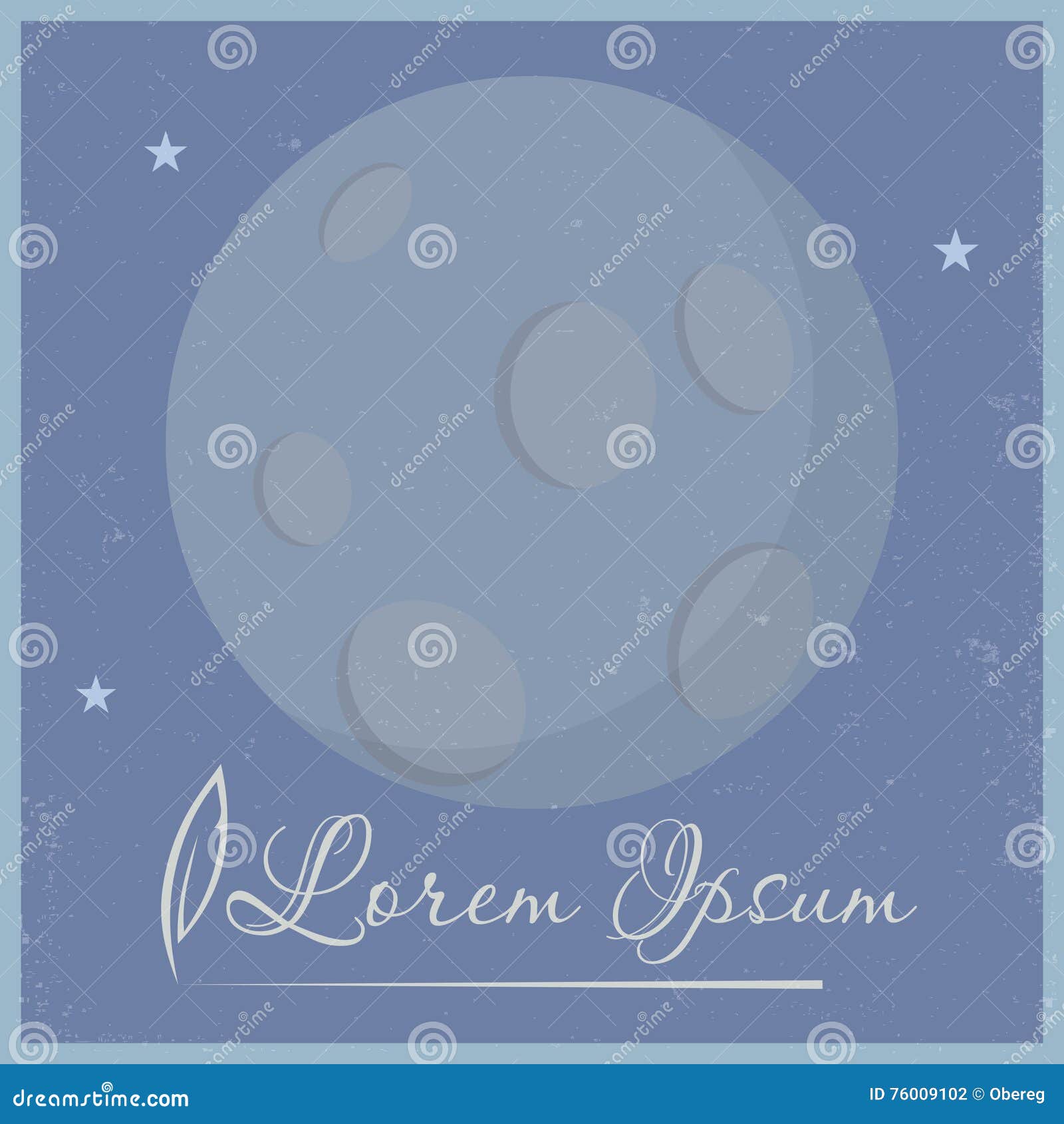 Retro Vintage Design Cover with Moon Stock Vector - Illustration of ...