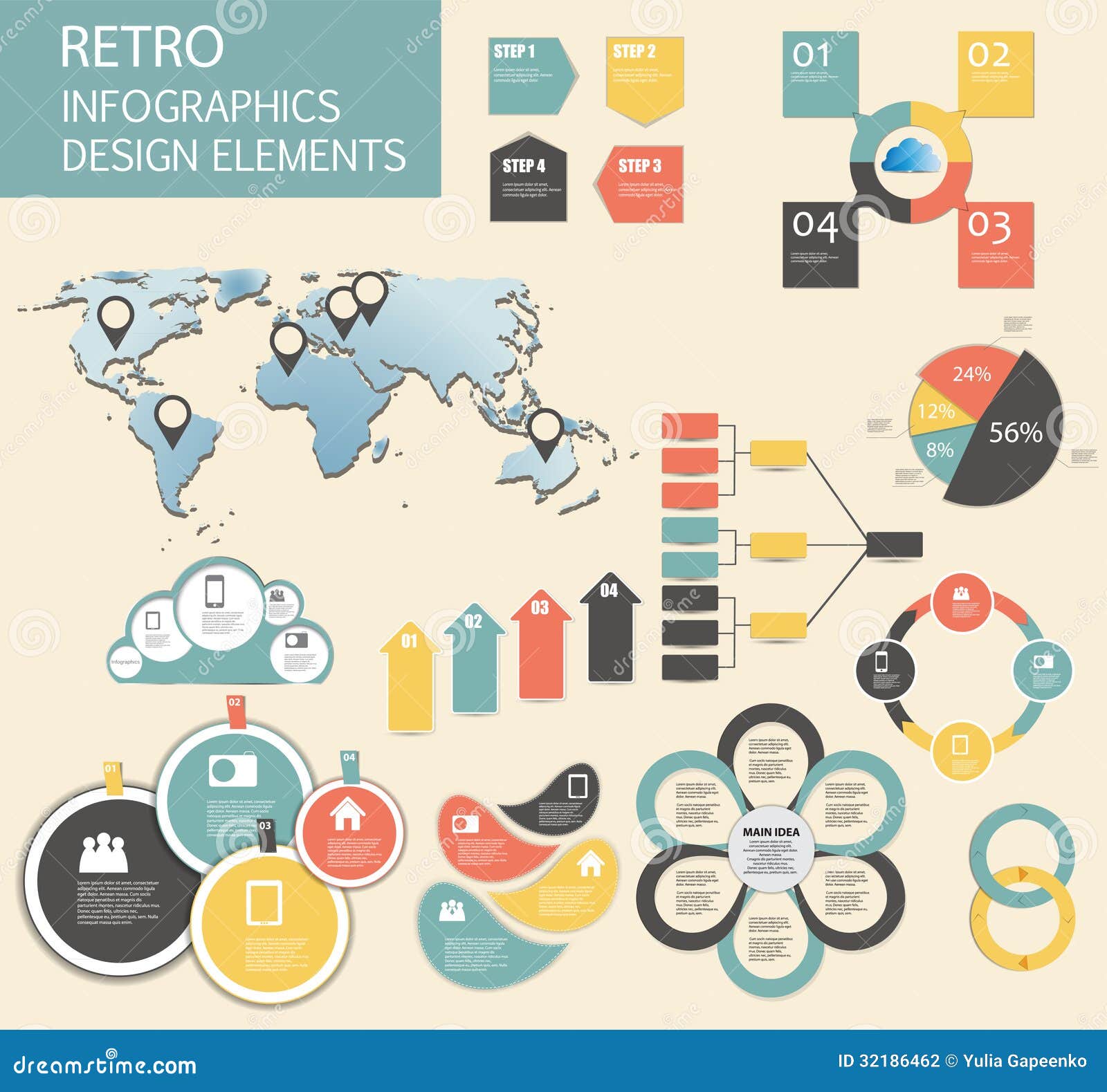 Retro Vintage Infographic Template Business Vector Stock Vector ...