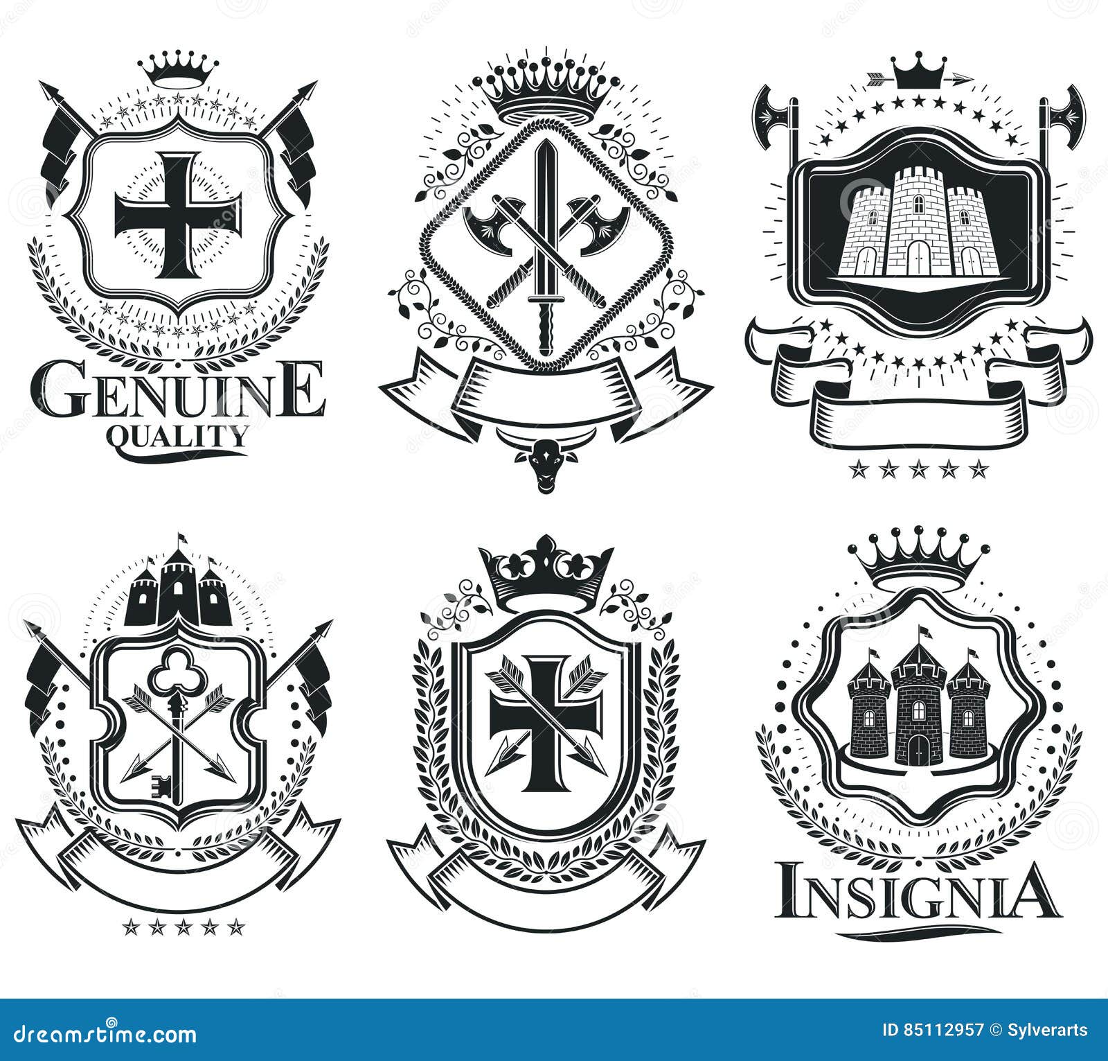 Retro Vintage Insignias. Vector Design Elements Stock Vector ...
