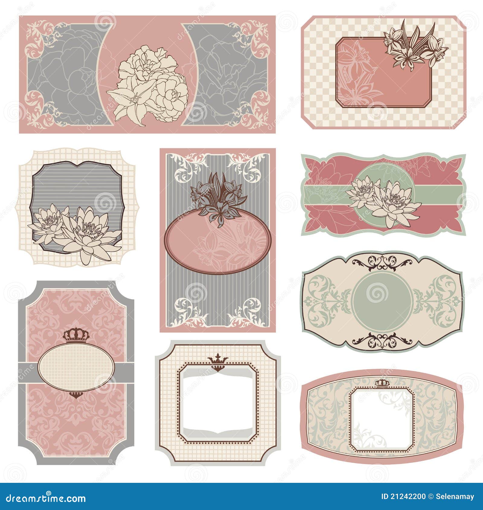 Retro vintage labels stock vector. Illustration of element - 21242200