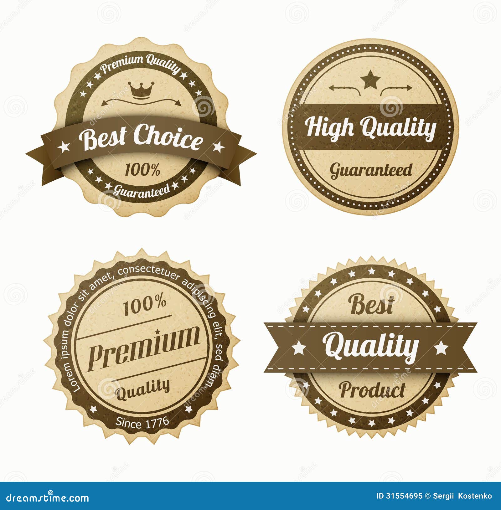 Retro vintage labels set stock vector. Illustration of crown - 31554695