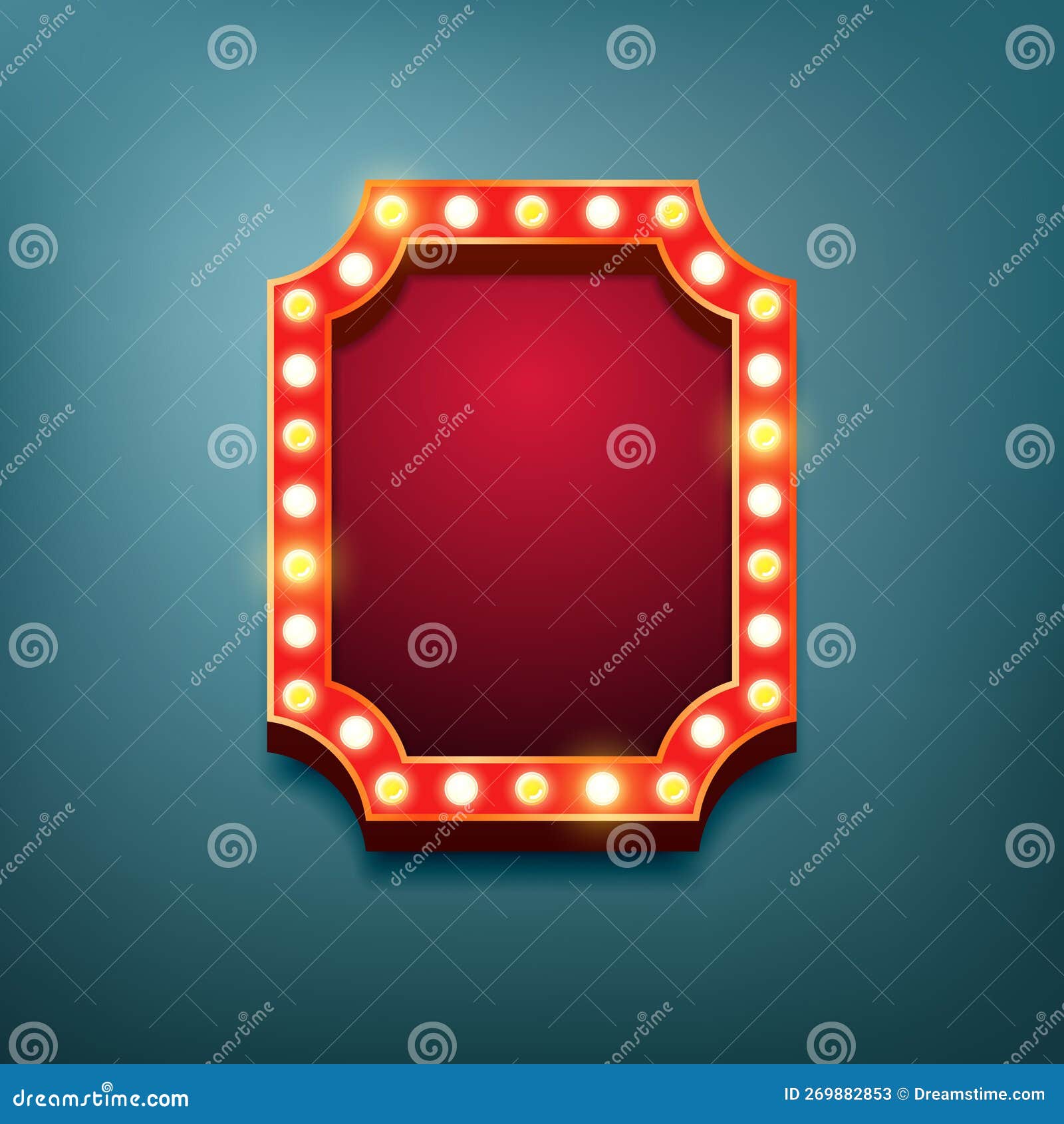 Retro Vintage Light Bulbs Frame Stock Vector - Illustration of cinema ...
