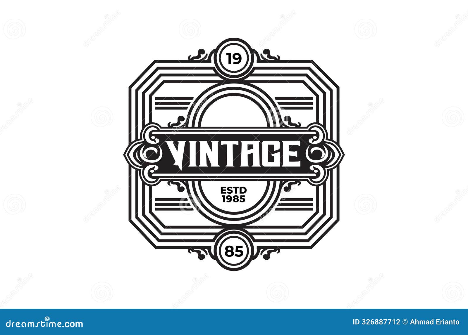 Retro Vintage Logo Label Design with Ornaments and Classic Typography ...