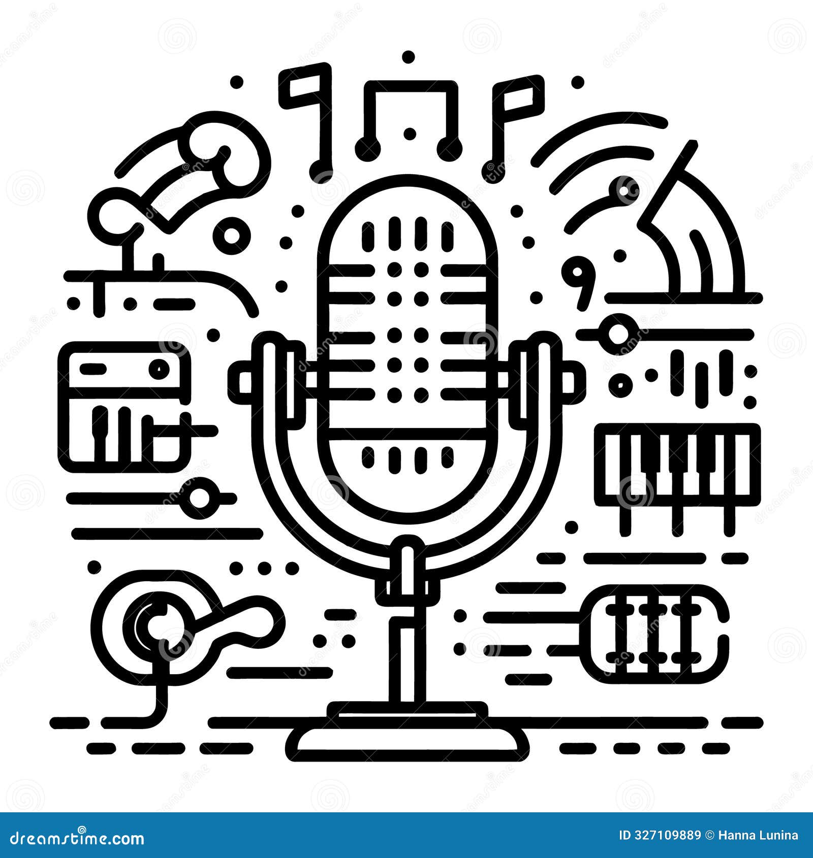 Retro, Vintage Microphone Icon. Vector Illustration. Stock Illustration ...