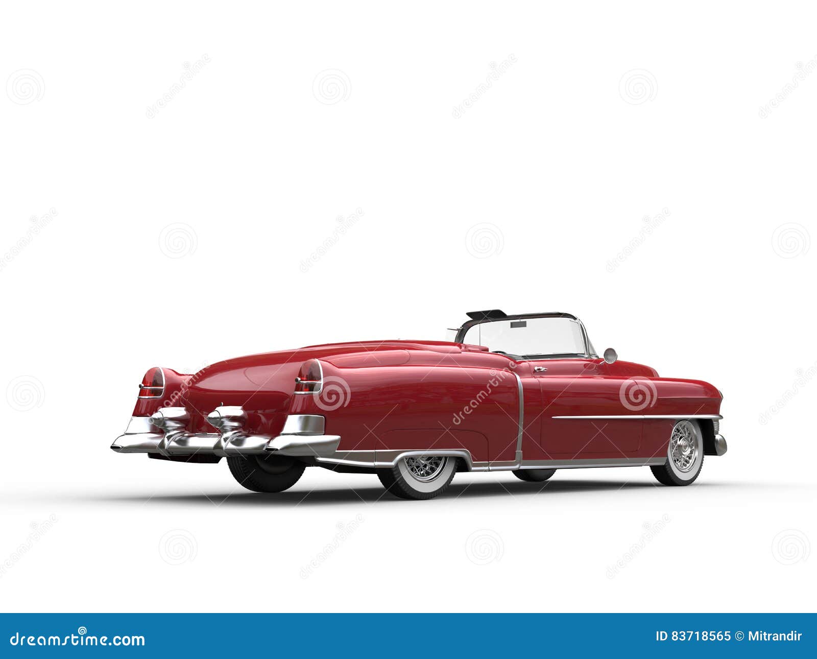Retro Vintage Red Car - Back View Stock Illustration - Illustration of ...