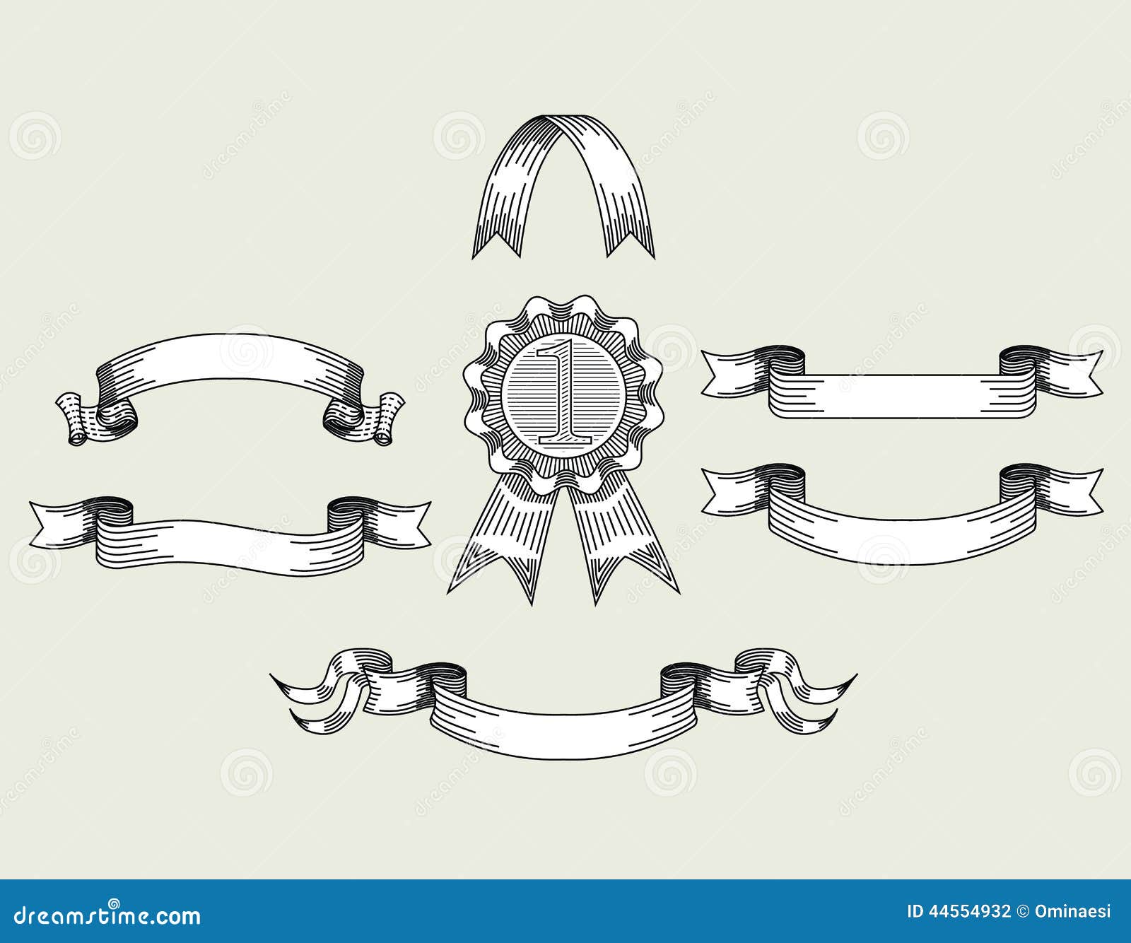 Retro Vintage Ribbons Set Vector Illustration Stock Vector ...