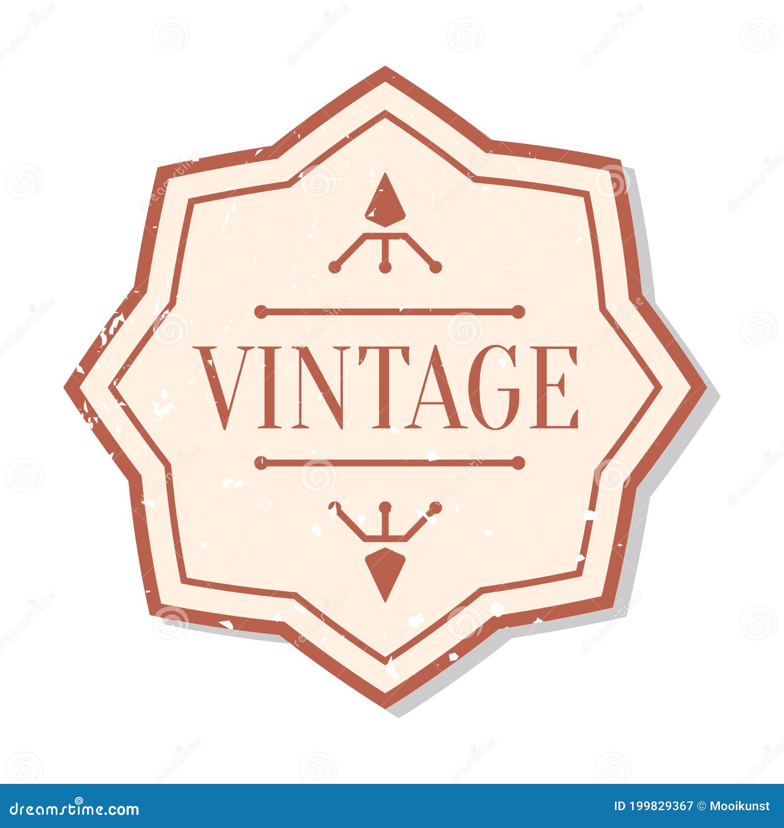 Retro Vintage Single Label Frame Border Vector Stock Vector ...