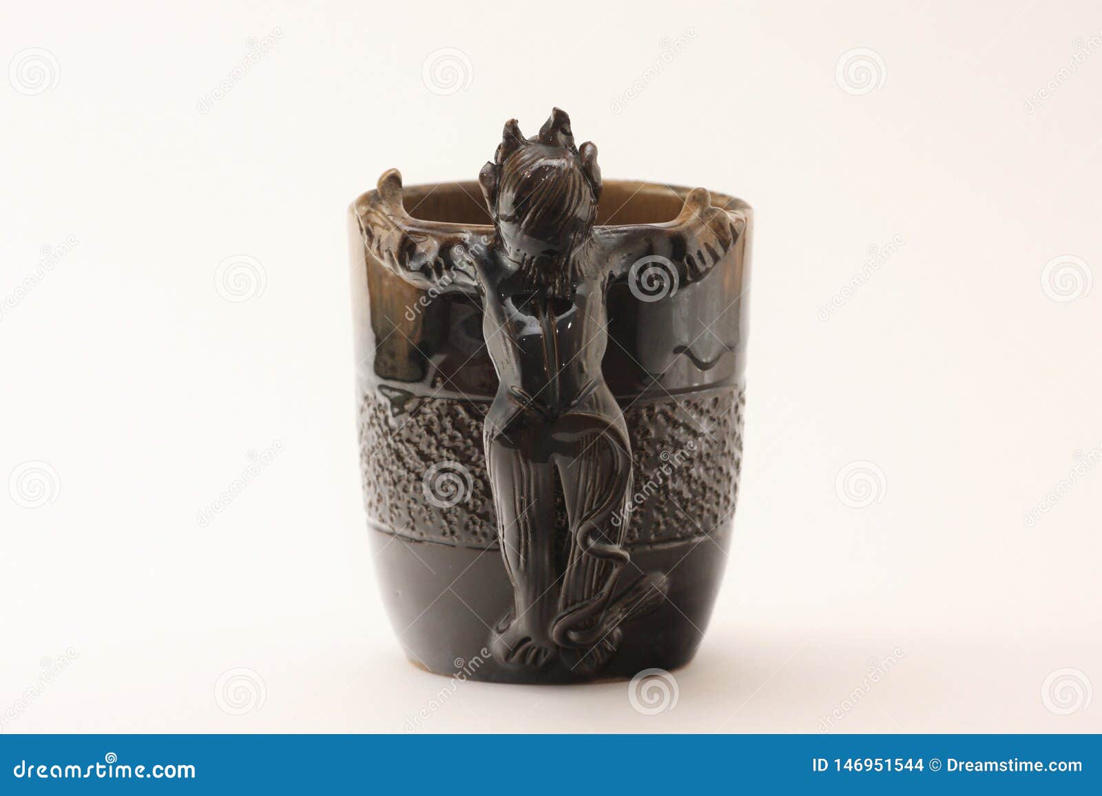 Vintage Soviet USSR Devil Cup - Bakcview Stock Photo - Image of ...