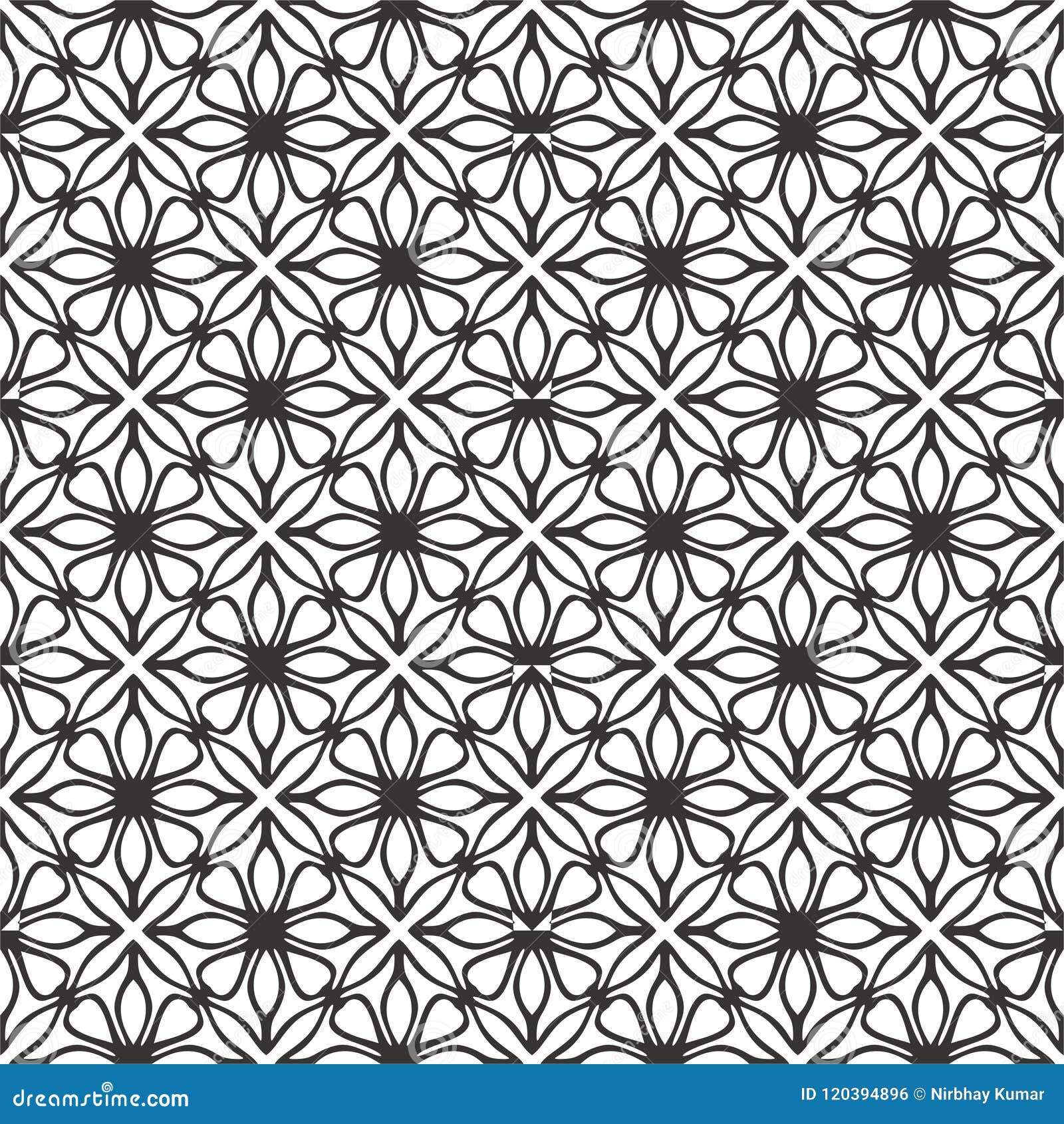Seamless Geometric Flower Design Pattern Stock Vector - Illustration of ...