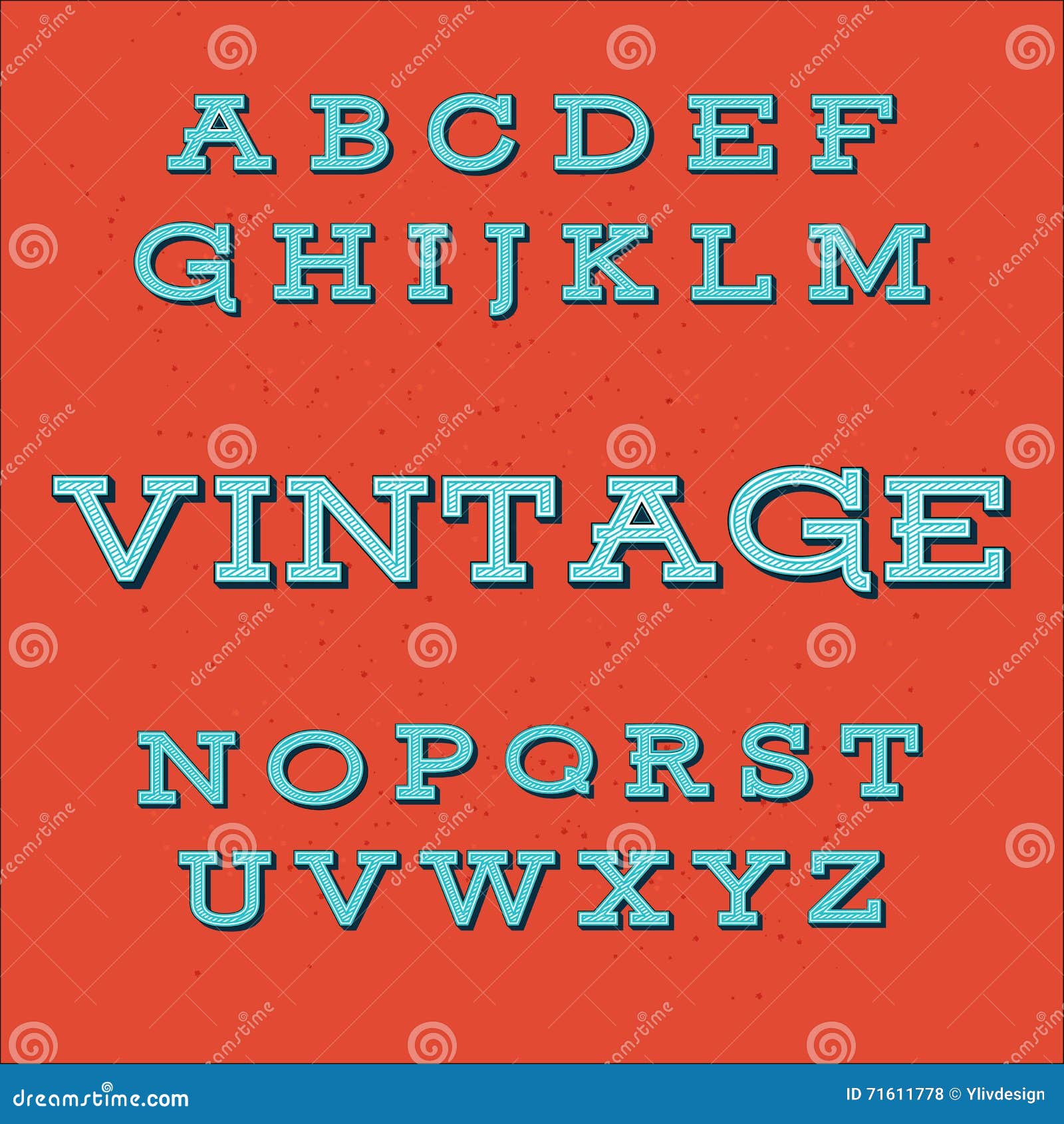 Retro Vintage Style Alphabet Font Stock Vector - Illustration of sign ...